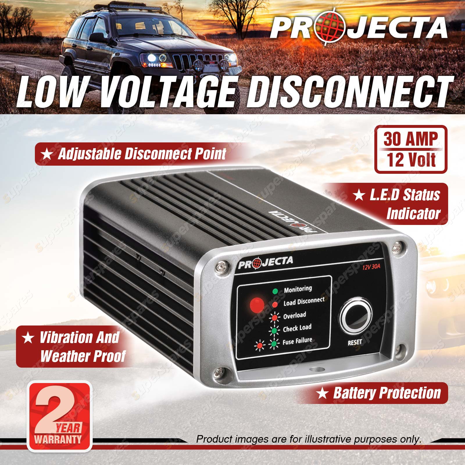 Projecta Intelli-Volt Low Voltage Disconnect 12 Volt 30 amp Premium Quality - PROJECTA
