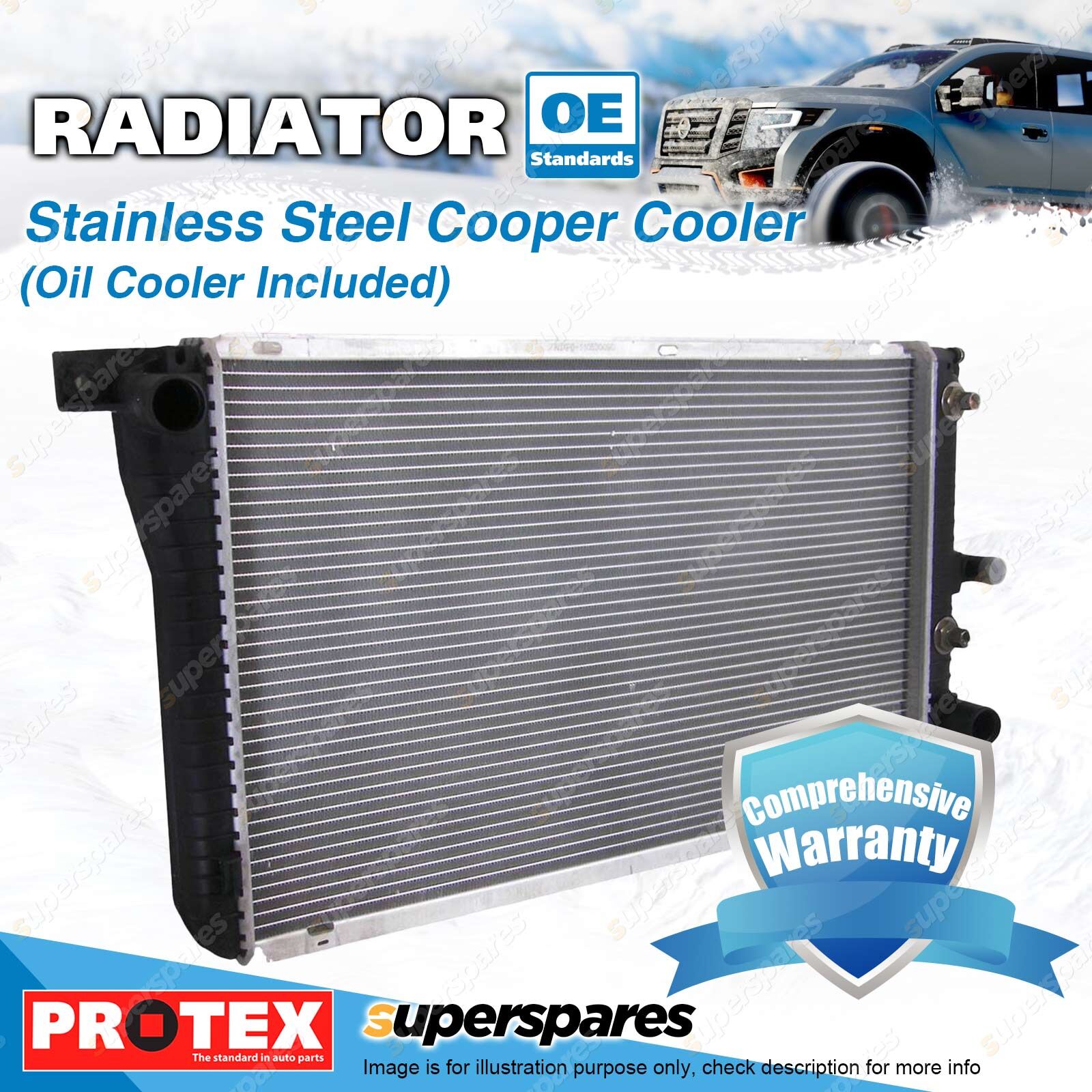 Protex Radiator for Nissan Navara D22 Turbo Diesel Auto Oil Cooler 375MM