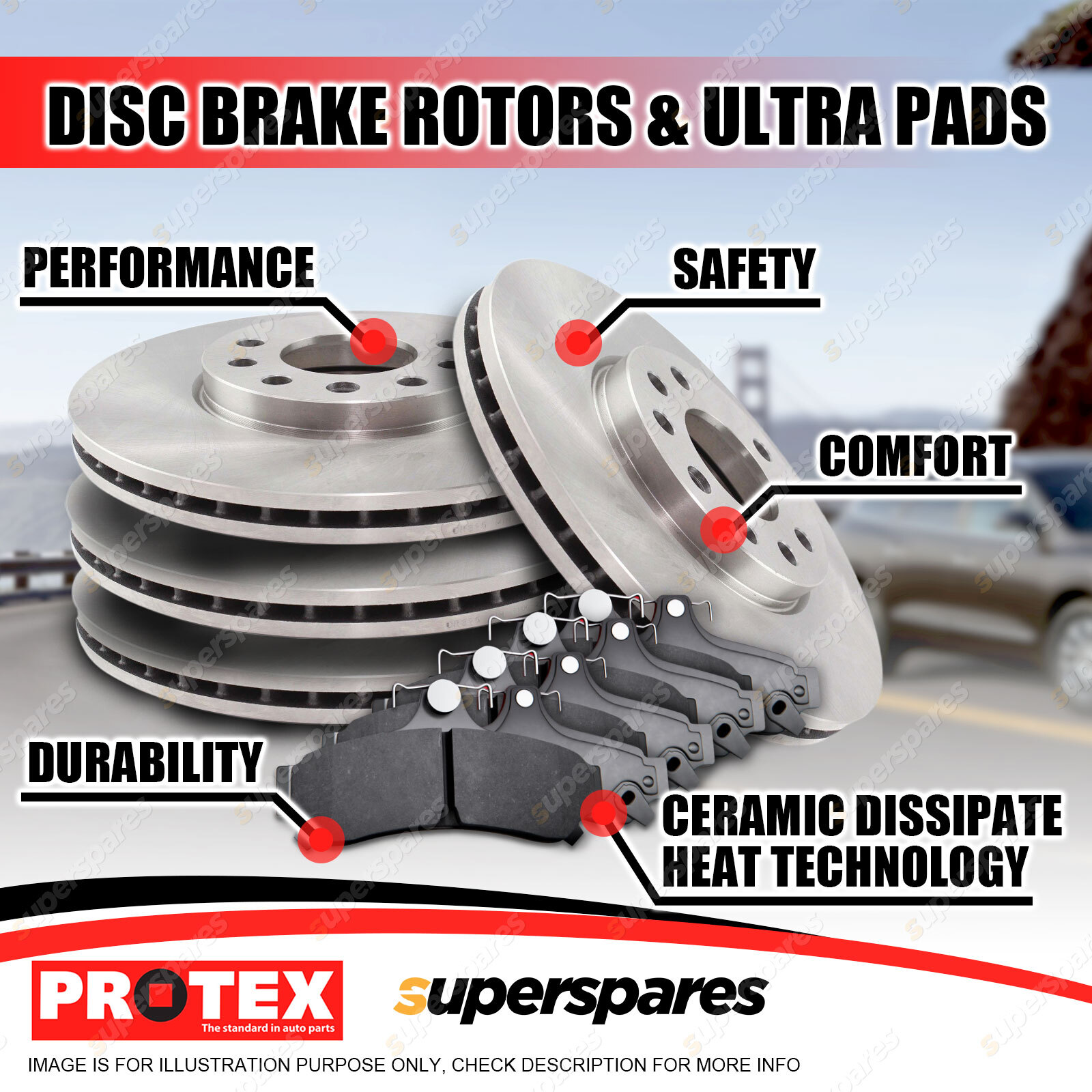 Front + Rear Disc Brake Rotors Brake Pads for Toyota Camry ACV40 2.4L ...