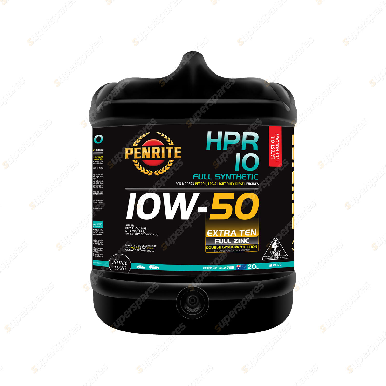 Penrite Full Synthetic HPR 10 10W-50 Engine Oil 20 Liter - HPR10020