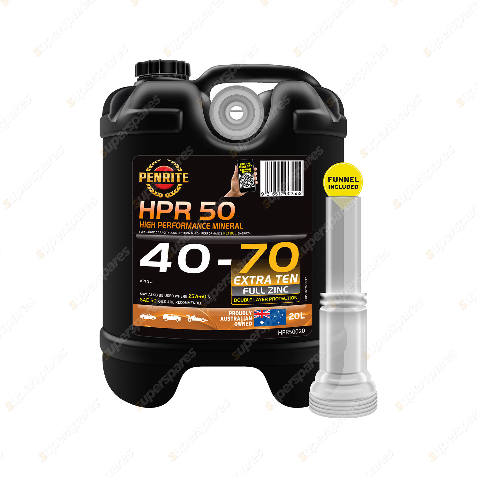 Penrite Premium Mineral HPR 50 40-70 Engine Oil 20 Liter - HPR50020