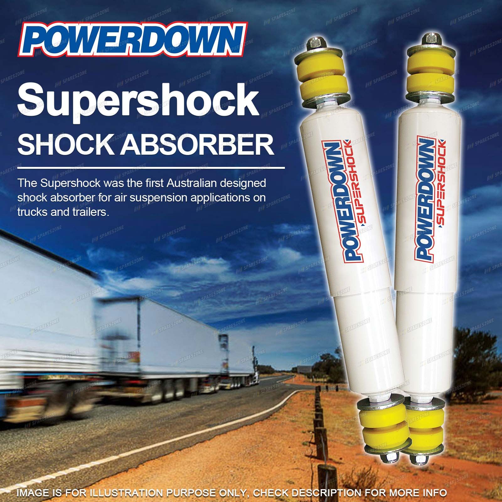 Rear POWERDOWN SUPERSHOCK Shock Absorbers for DAF 105 Series 6x4 8x4 9 ...