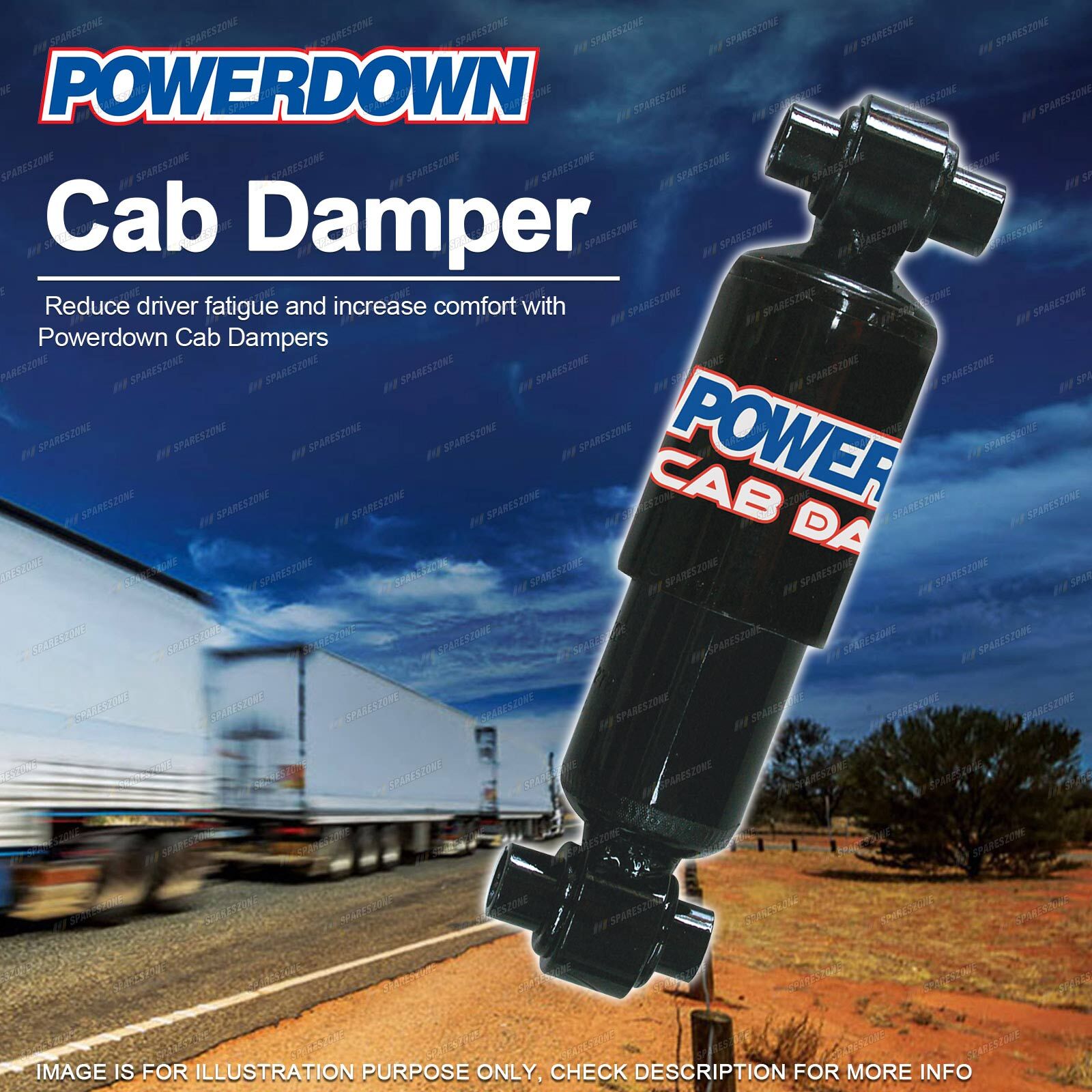 1 x POWERDOWN Rear Cab Damper for VOLVO NH Series NH12 6X4 VERTICAL ...