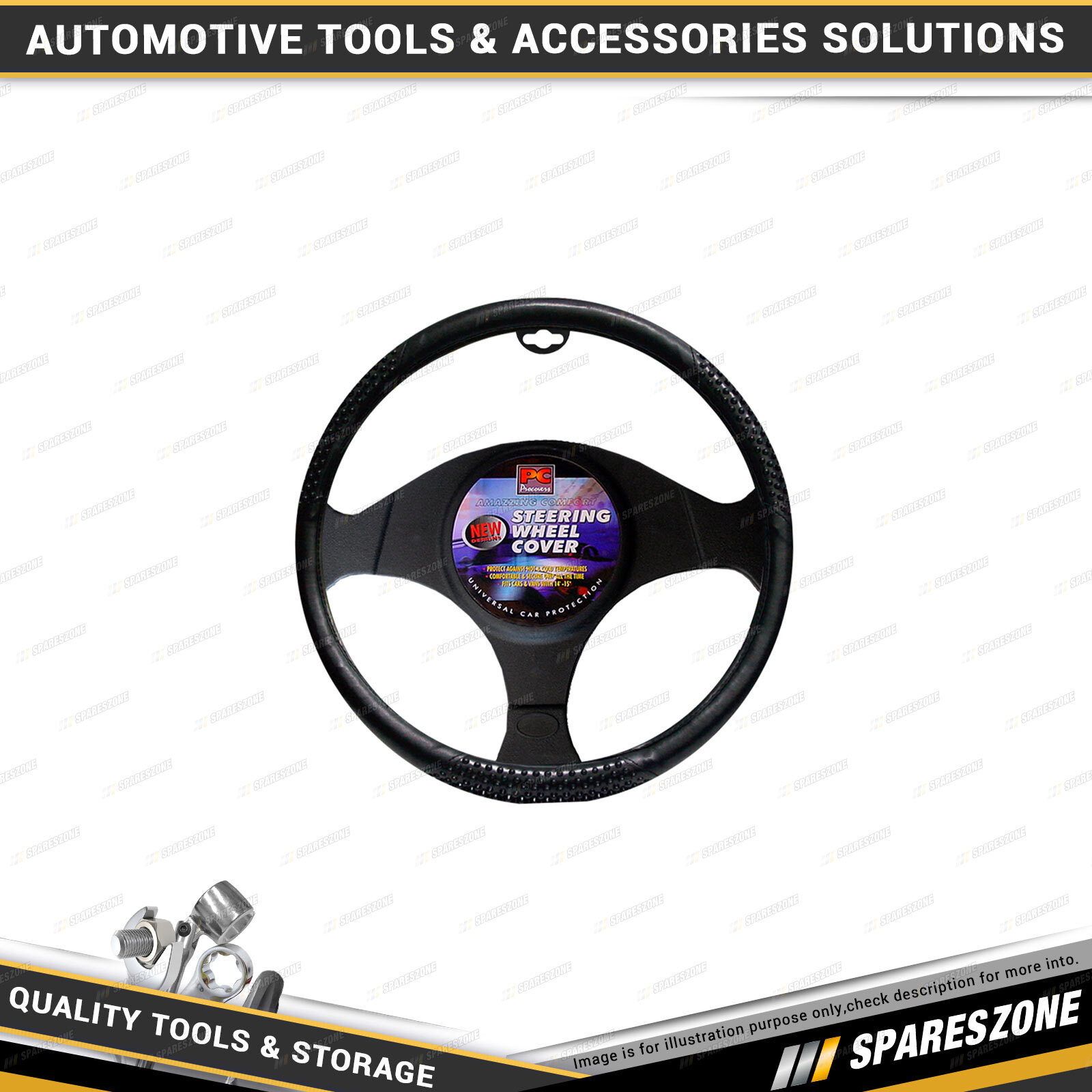 PC Covers 42cm PVC with Massage Dimples Steering Wheel Cover for Van ...