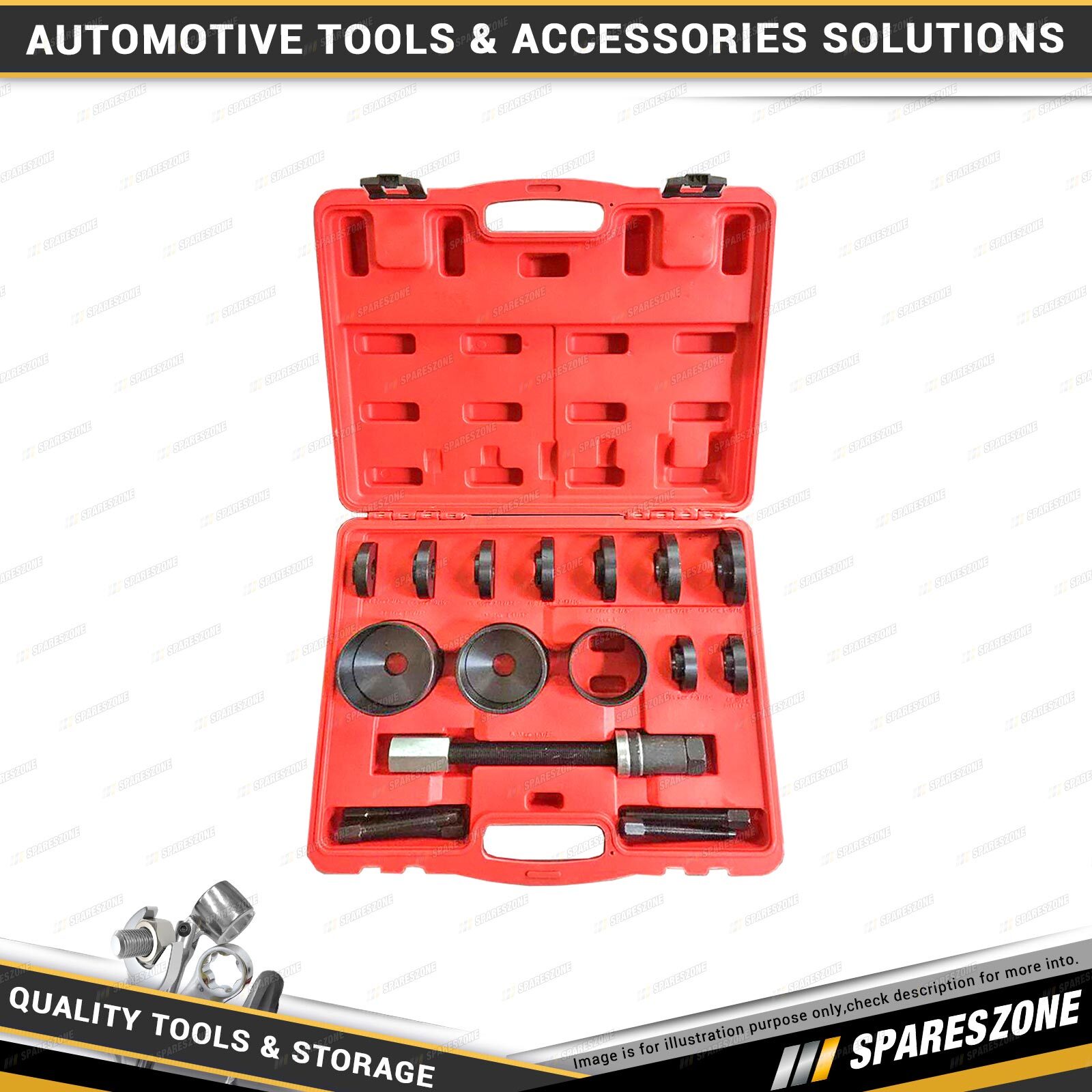 19 Pcs of PK Tool Universal Front Hub & Bearing Puller - 1x Puller 6x ...