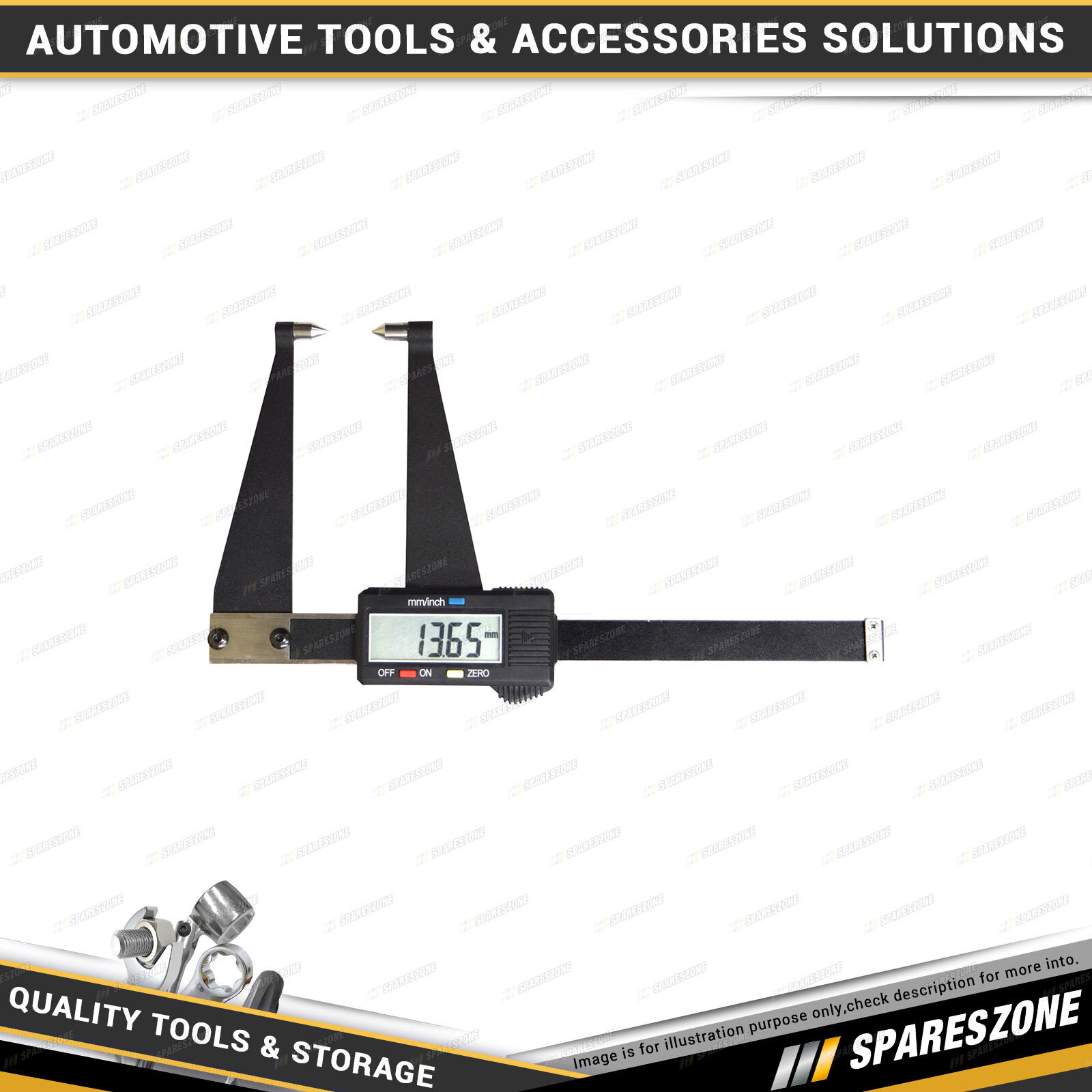 PK Tool Digital Disc Brake Caliper - 0-100mm Range with SAE & Metric ...