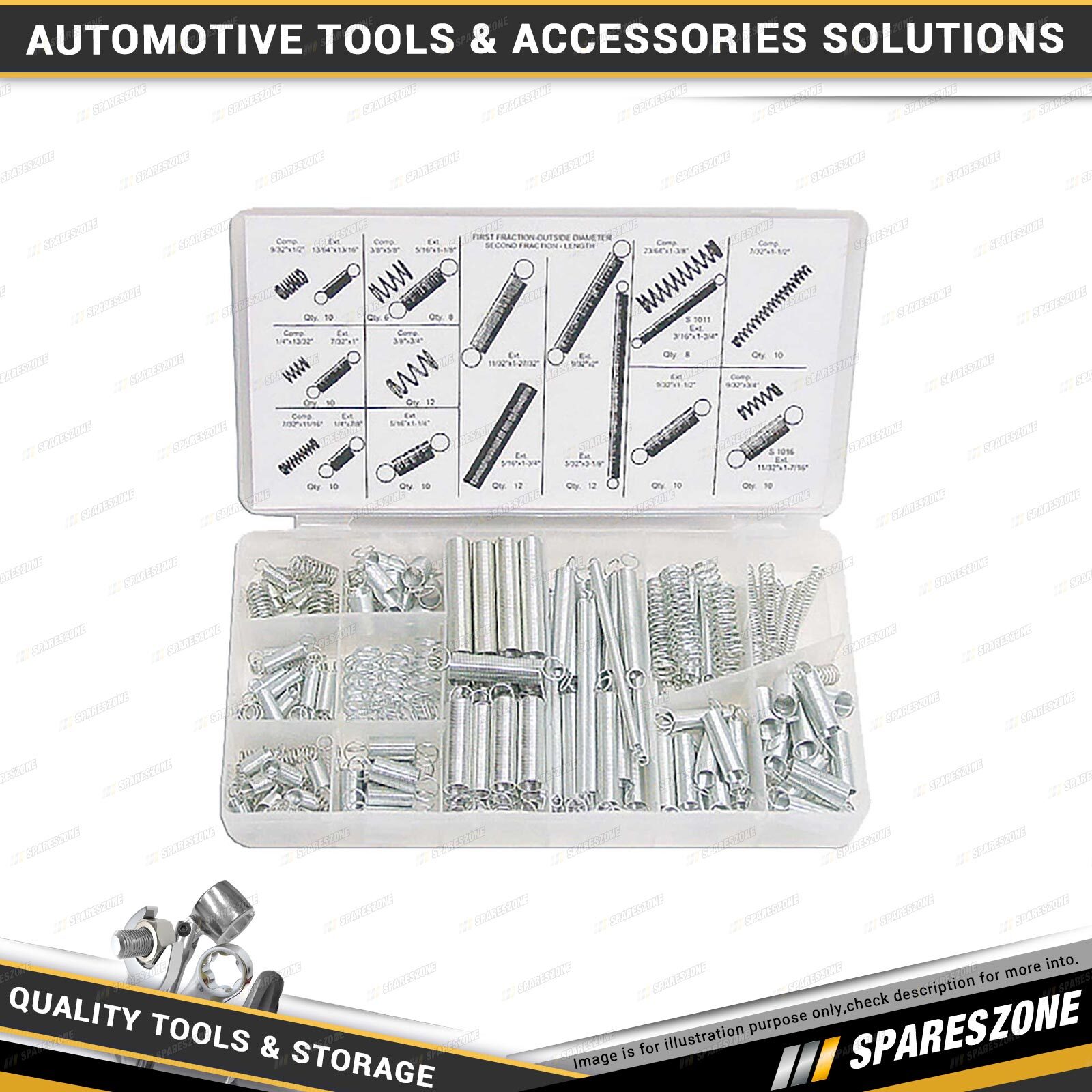 200 Pc of PK Tool Springs Assortment - Multiple Size in Re-Sealable ...