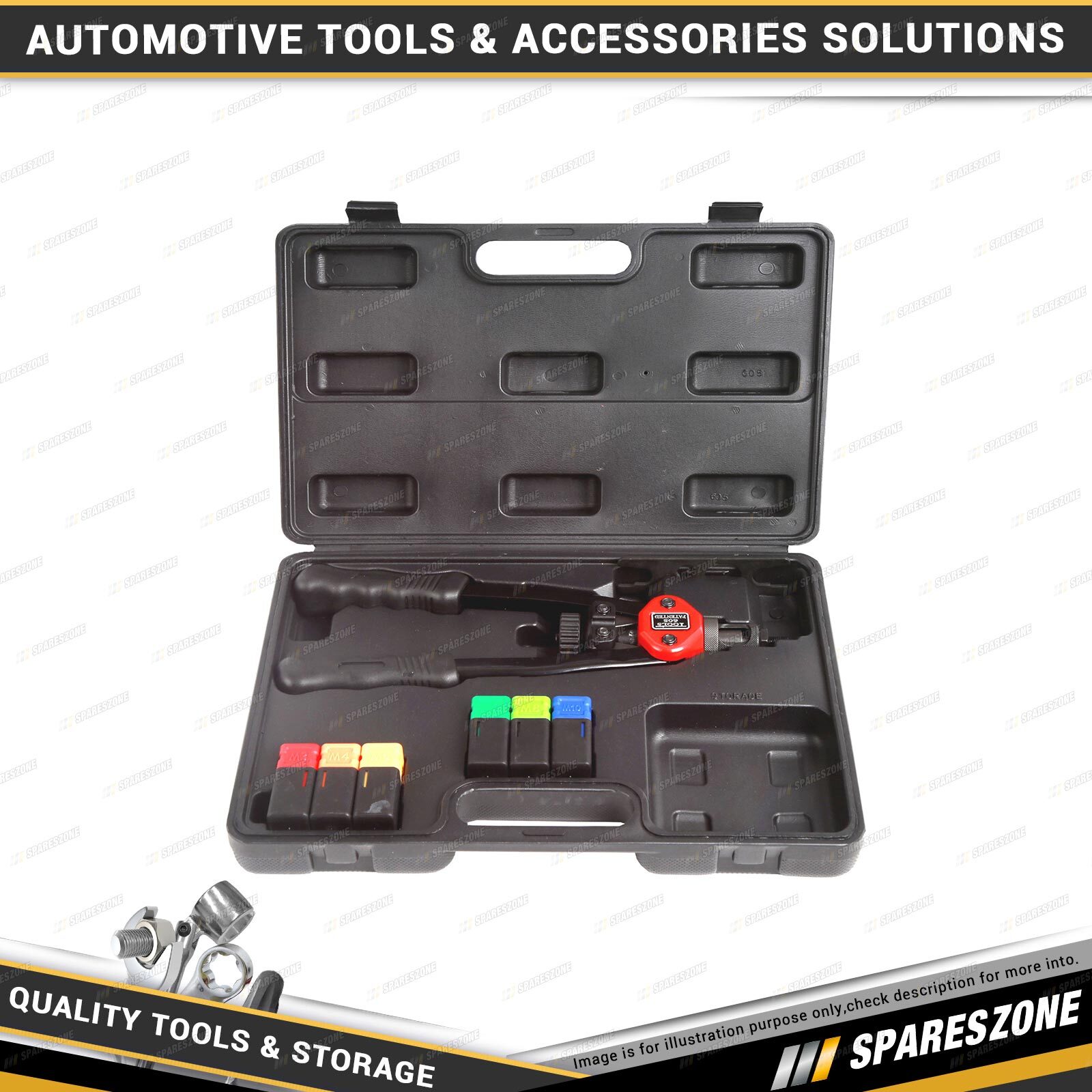 7 Pcs of PK Tool 330mm Nutsert Rivet Tool Set - with Nutserts & Mandrels