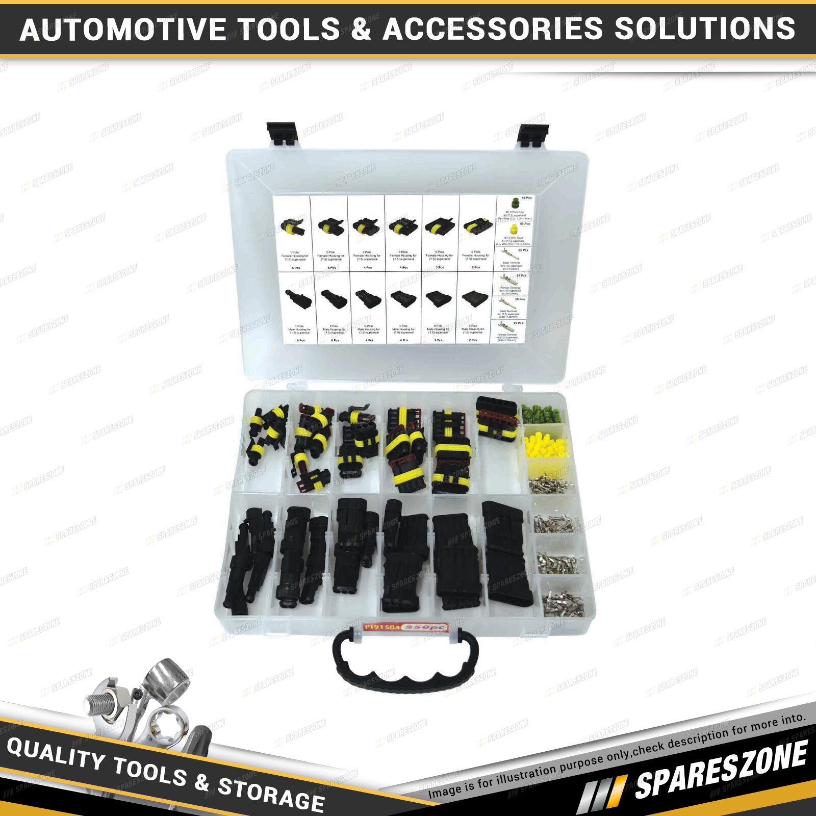 250 Pieces of PK Tool 1.5 Superseal Waterproof Multi Wire Connectors