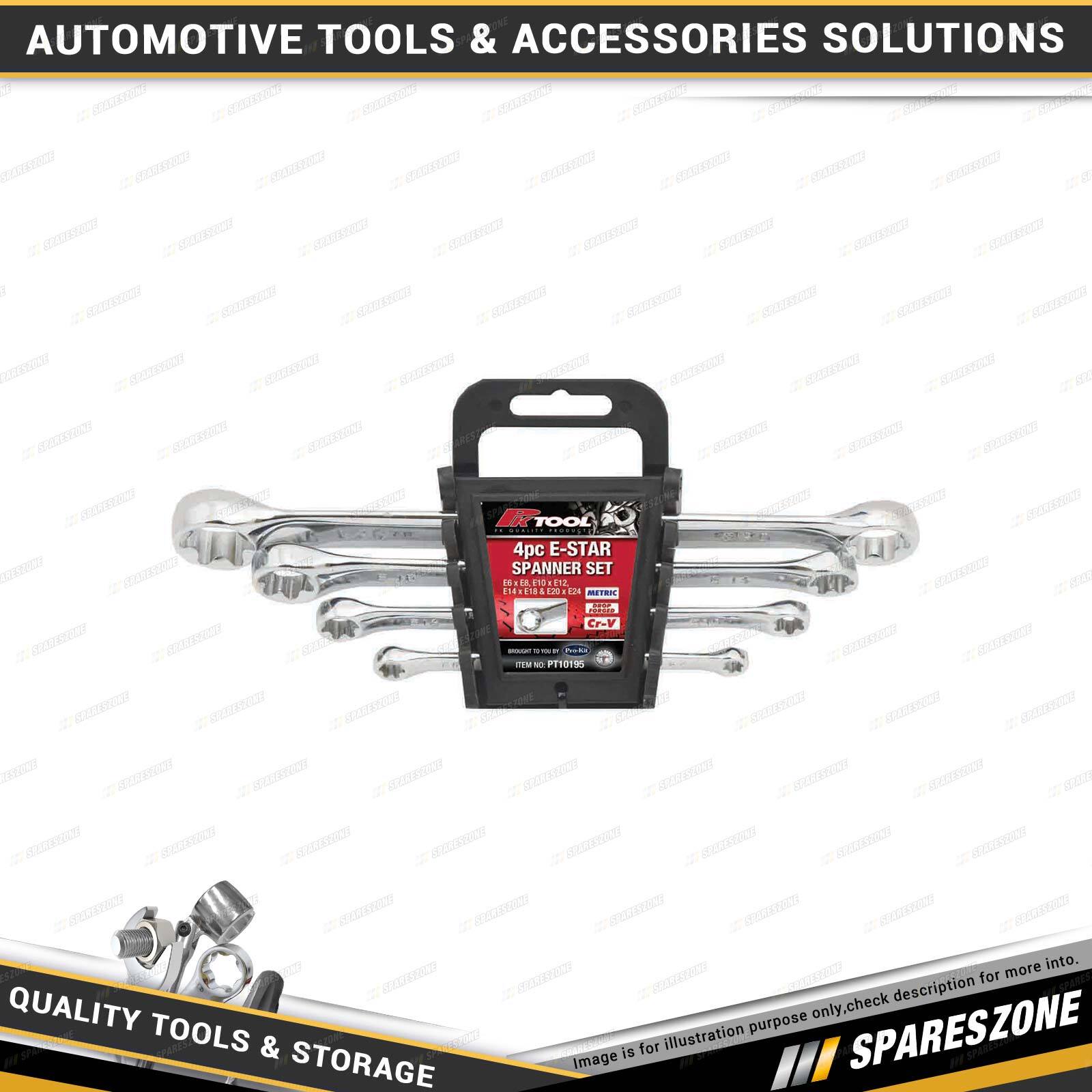 4 Pcs of PK Tool E-Star Spanner Set - Multiple Sizes Cr-V Steel Spanner