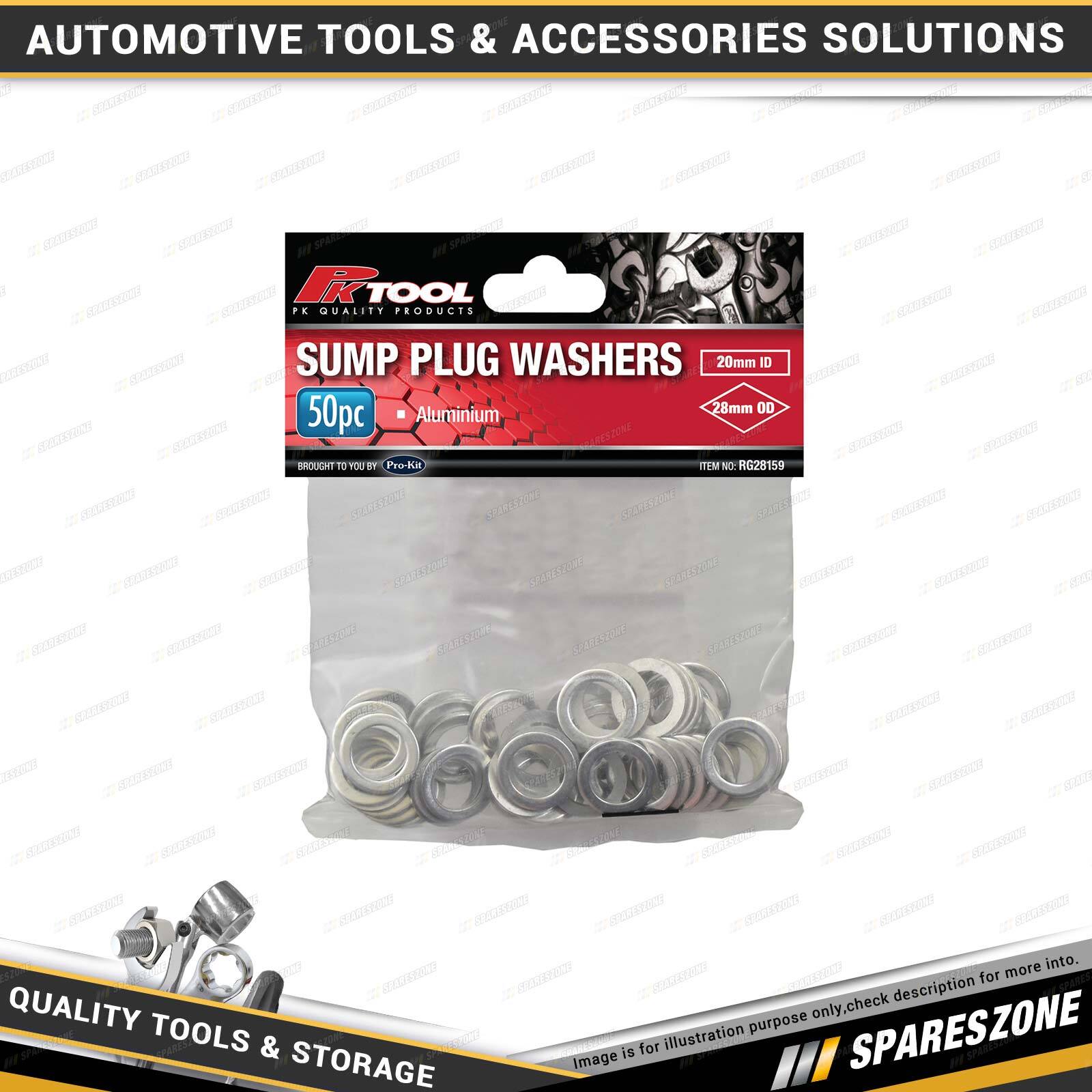 50 Pcs of PK Tool Aluminium Sump Plug Washers - 20mm Inner Dia 28mm ...