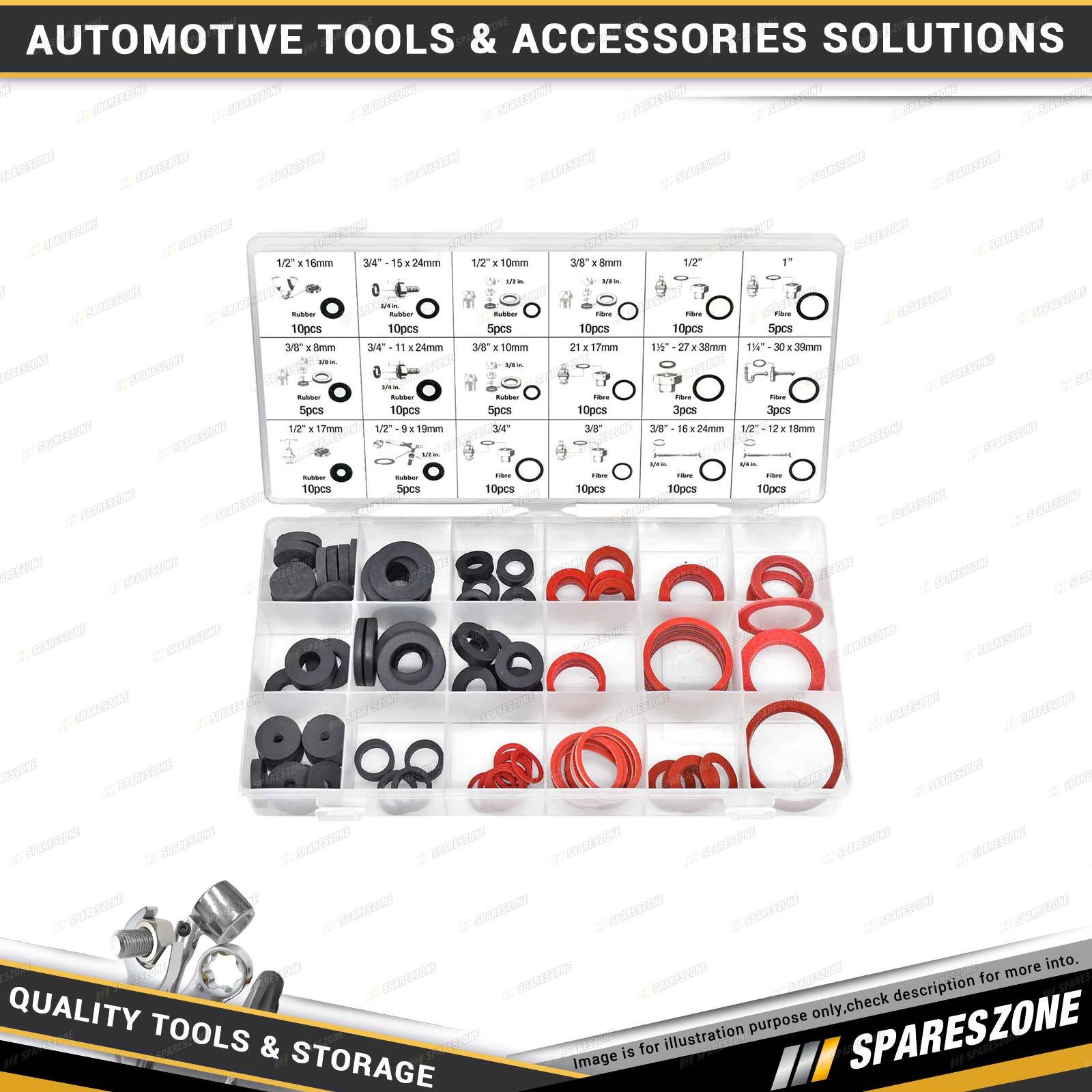 141 Pcs of PK Tool Rubber & Fibre Washers Assortment - with Multi Sizes ...