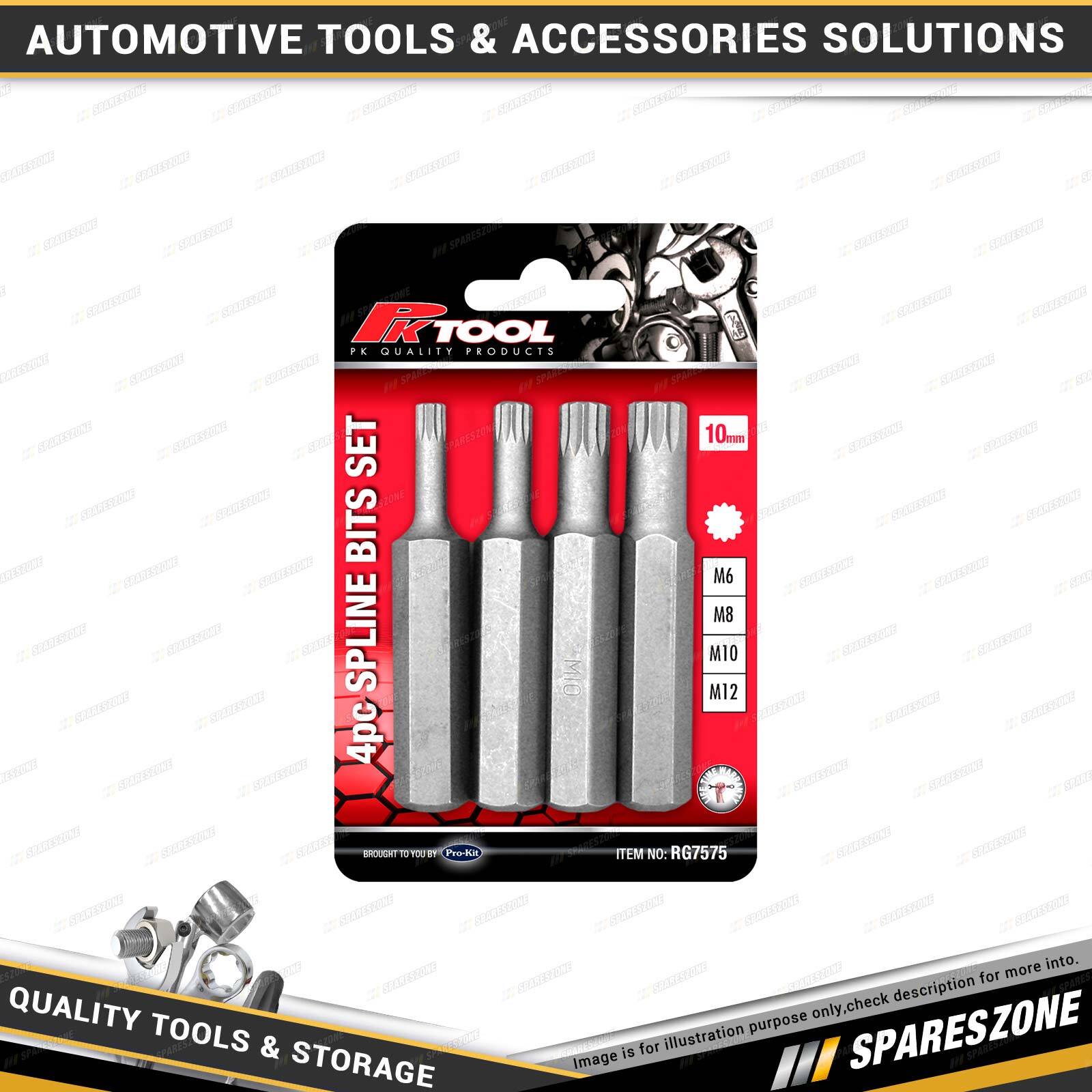 4 Pcs of PK Tool 1/2" Dr Hex Spline Bits Set - M6 M8 M10 & M12 12 Point ...