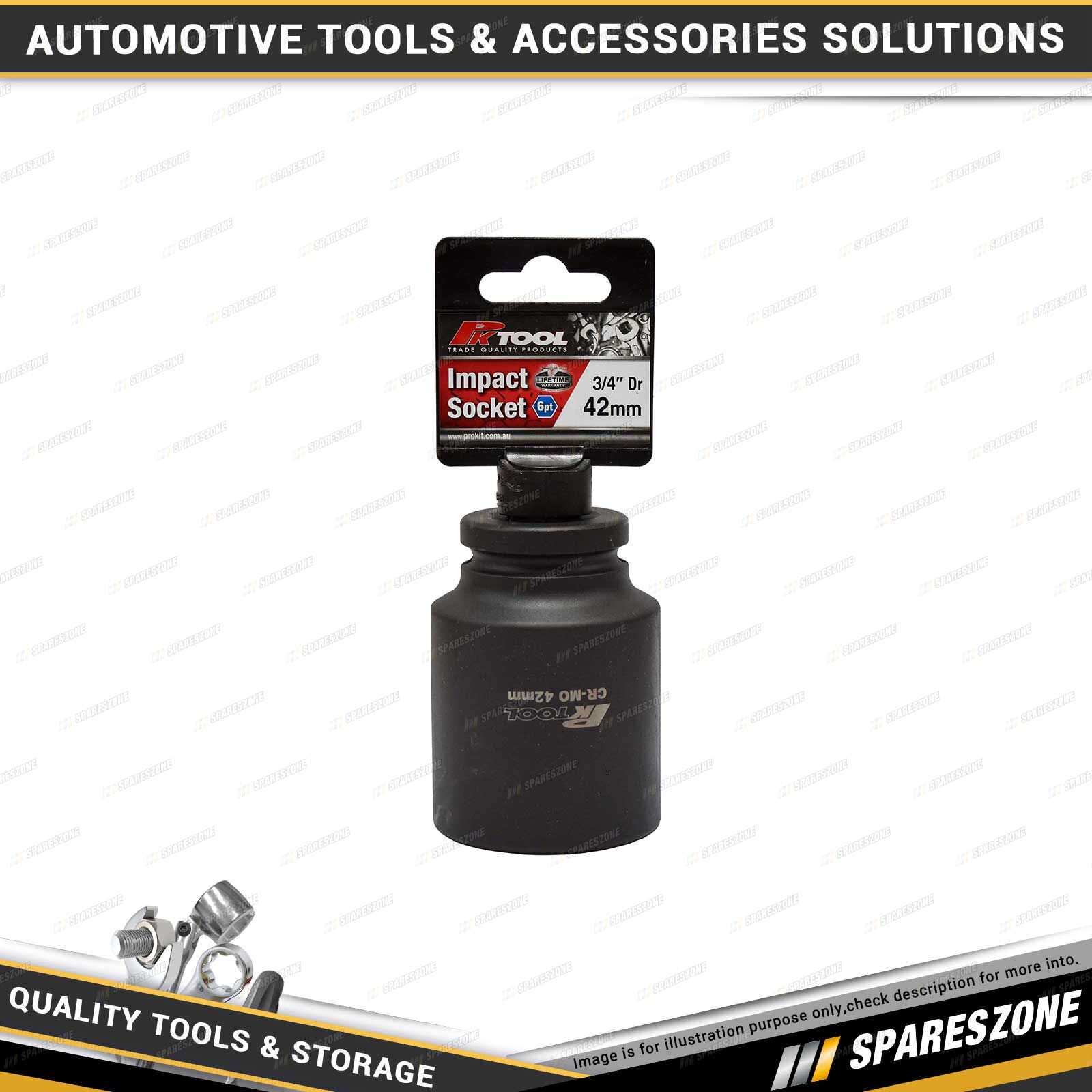 PK Tool 3/4" Drive Deep Impact Socket - 42mm 6 Point Black Phosphate Finish