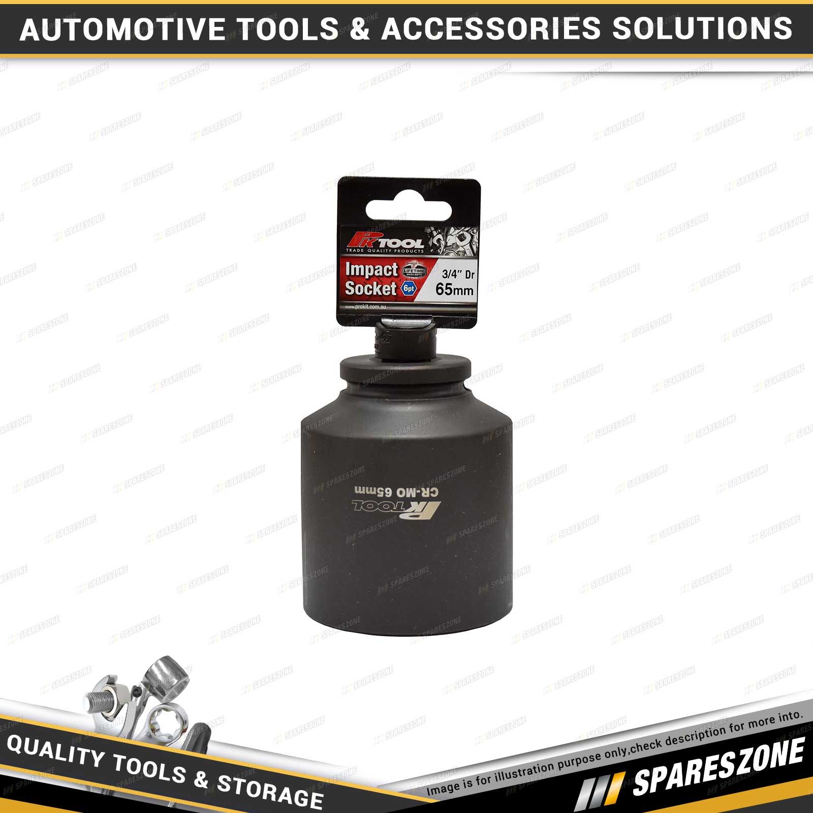 PK Tool 3/4" Drive Deep Impact Socket - 65mm 6 Point Black Phosphate Finish