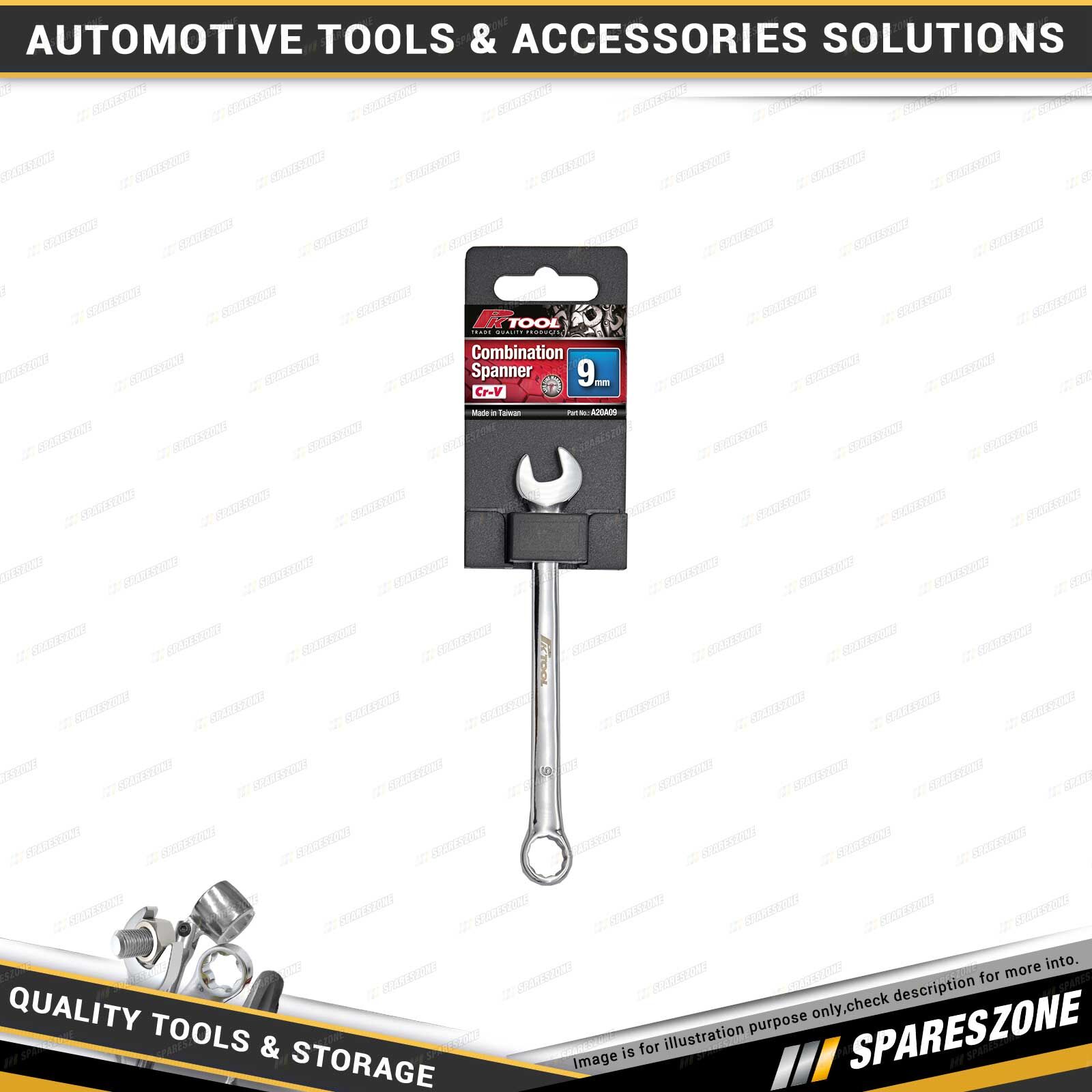 PK Tool 9mm Combination Spanner - 12 Point Ring Open End & Ring Cr-V