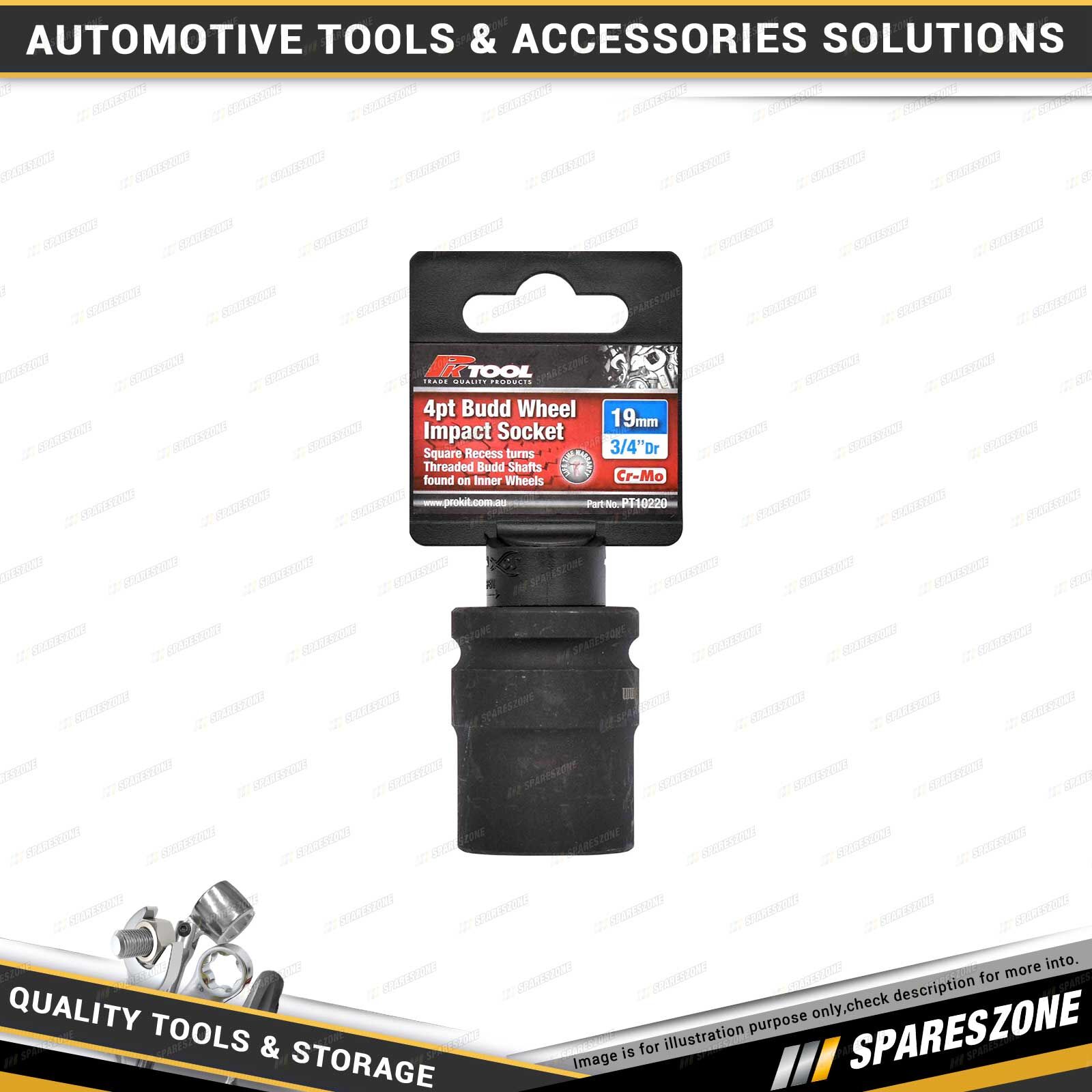 PK Tool 3/4" Drive Budd Wheel Impact Socket - 19mm x 52mm Long 4 Point