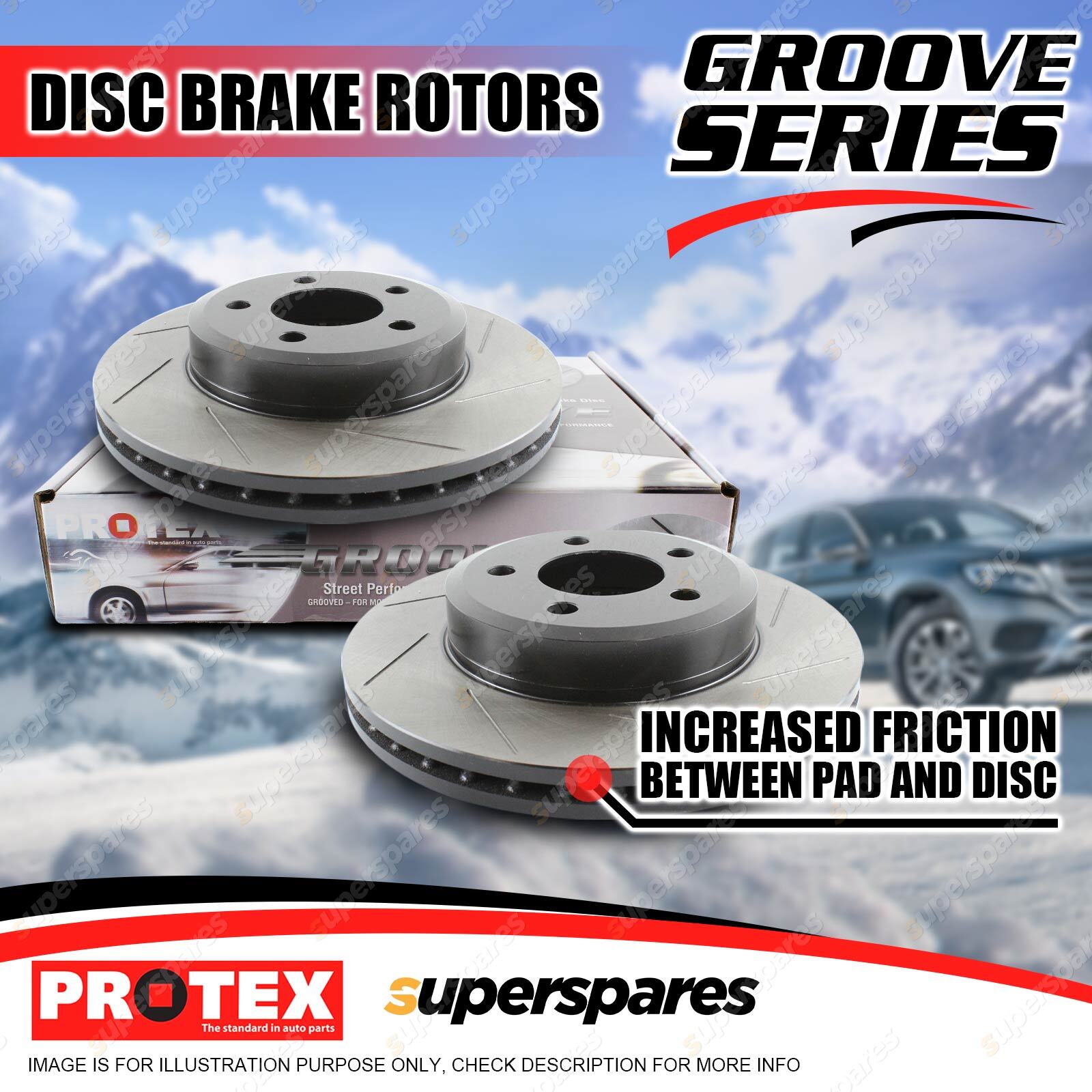 Rear Protex Slotted Brake Rotors for Mitsubishi ASX XA XB XC XD Eclipse ...