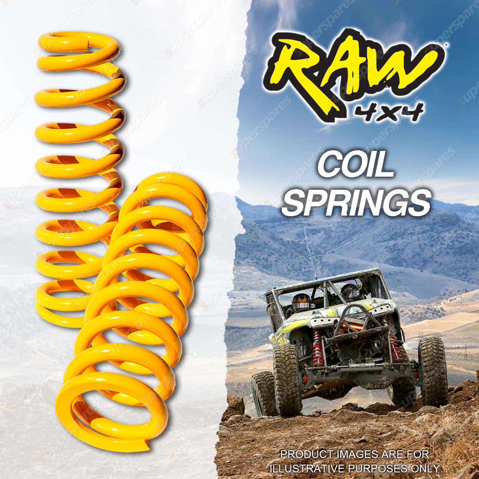 Front 40mm Lift Raw 4x4 Linear Rate Coil Spring for Toyota HILUX GGN ...