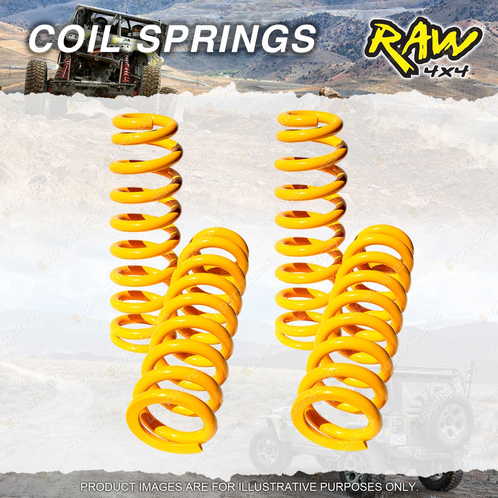 Front + Rear RAW 4x4 40mm Lift Linear Coil Springs for Suzuki Jimny XL ...