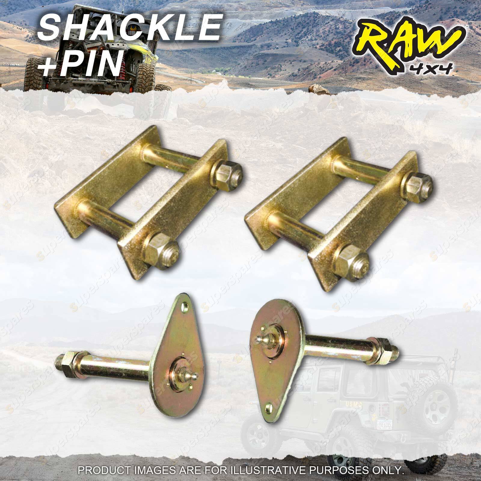 Rear RAW 4X4 Leaf Springs Shackles + Pins for Toyota Hilux Revo GUN125R ...