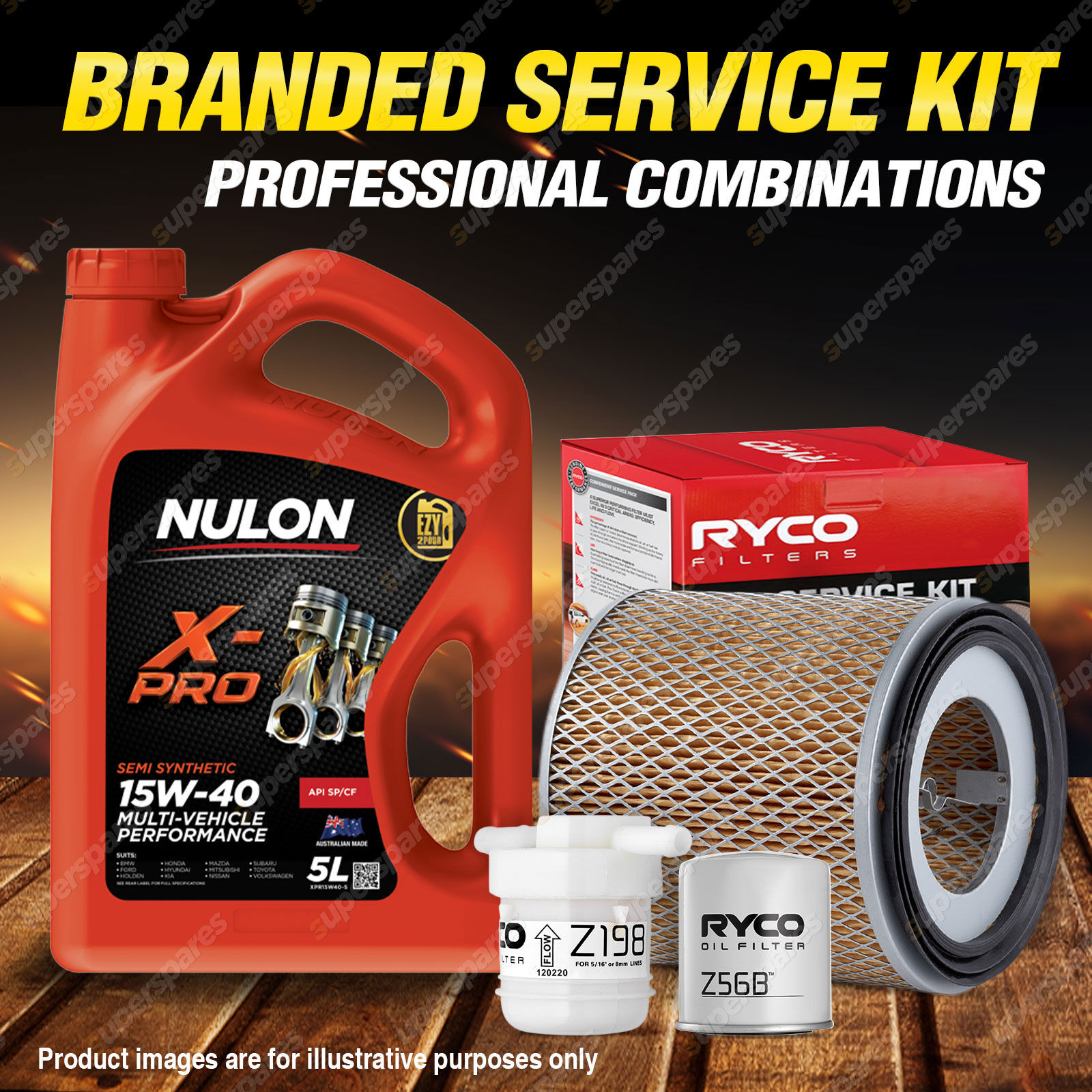 Ryco Oil Air Fuel Filter 5L XPR15W40 Oil Service Kit for Ford Spectron ...