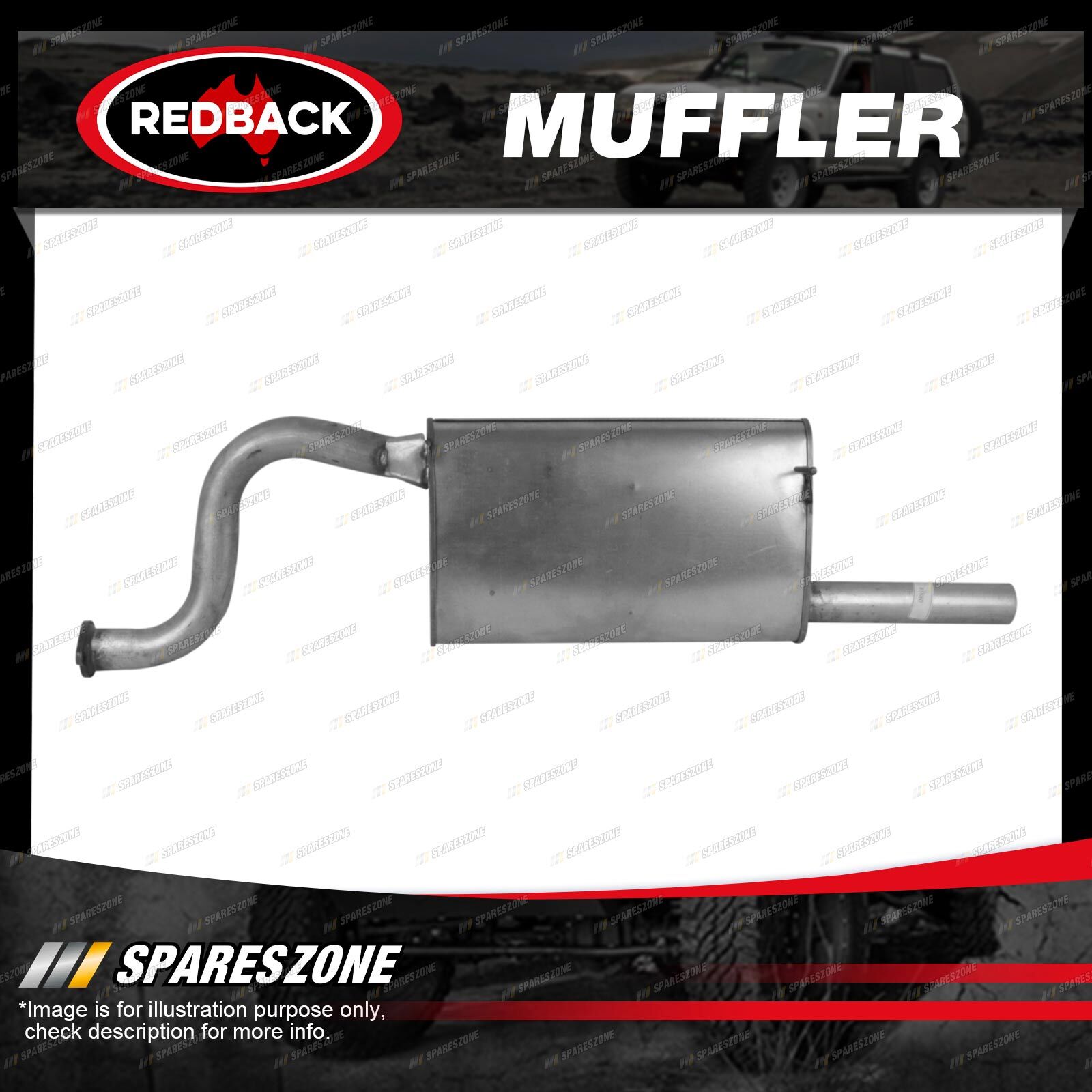 Redback Rear Muffler for Ford Falcon BA BF 4.0L Dedicated LPG Ute 02-08 ...