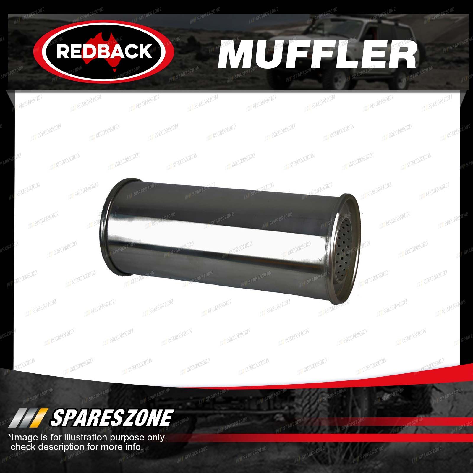 Redback Resonator - 5" Round 3" Inlet 12" Long Polished 304 Stainless ...