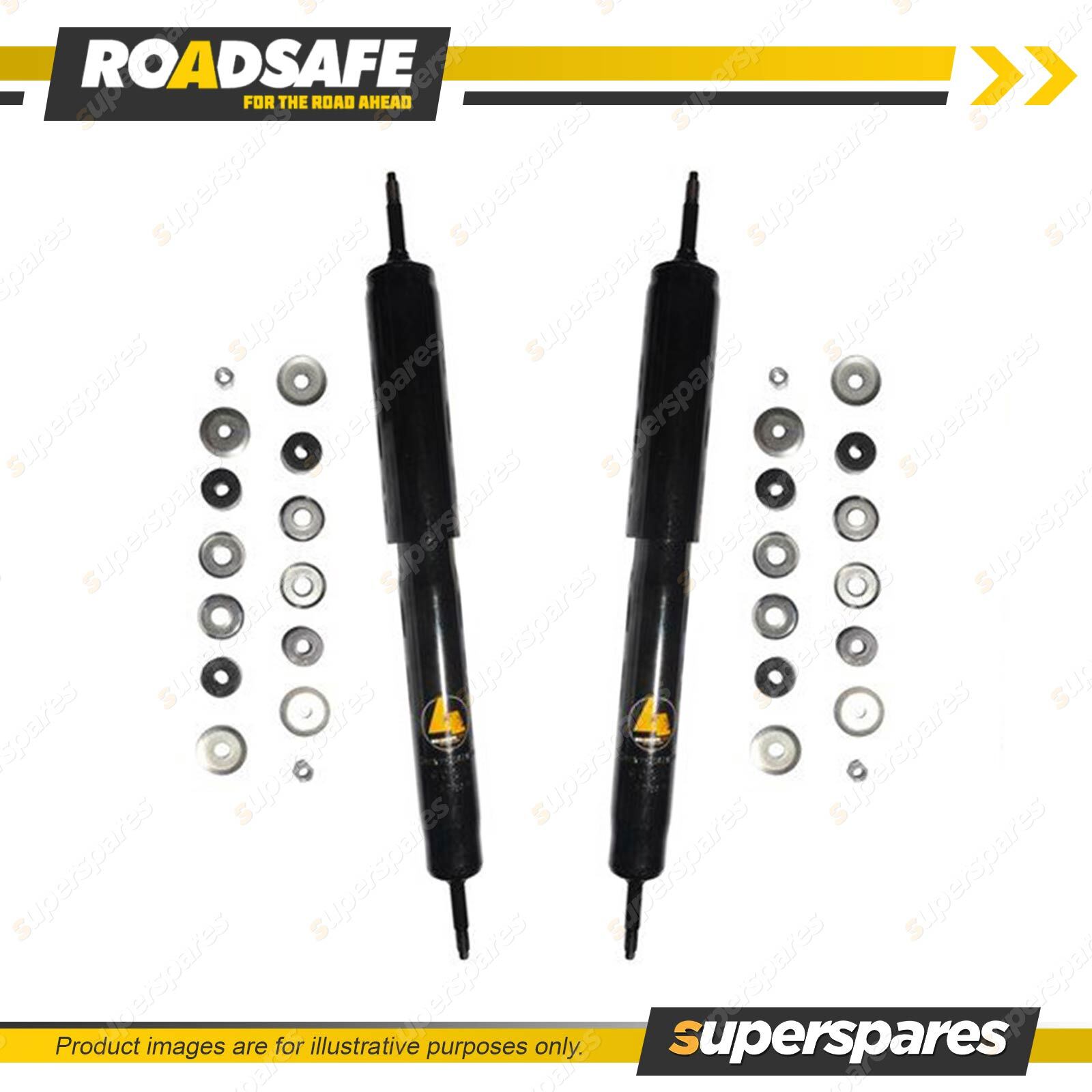 2x Front Roadsafe 4WD Nitrogen Gas Shocks for Land Rover Defender 90 ...
