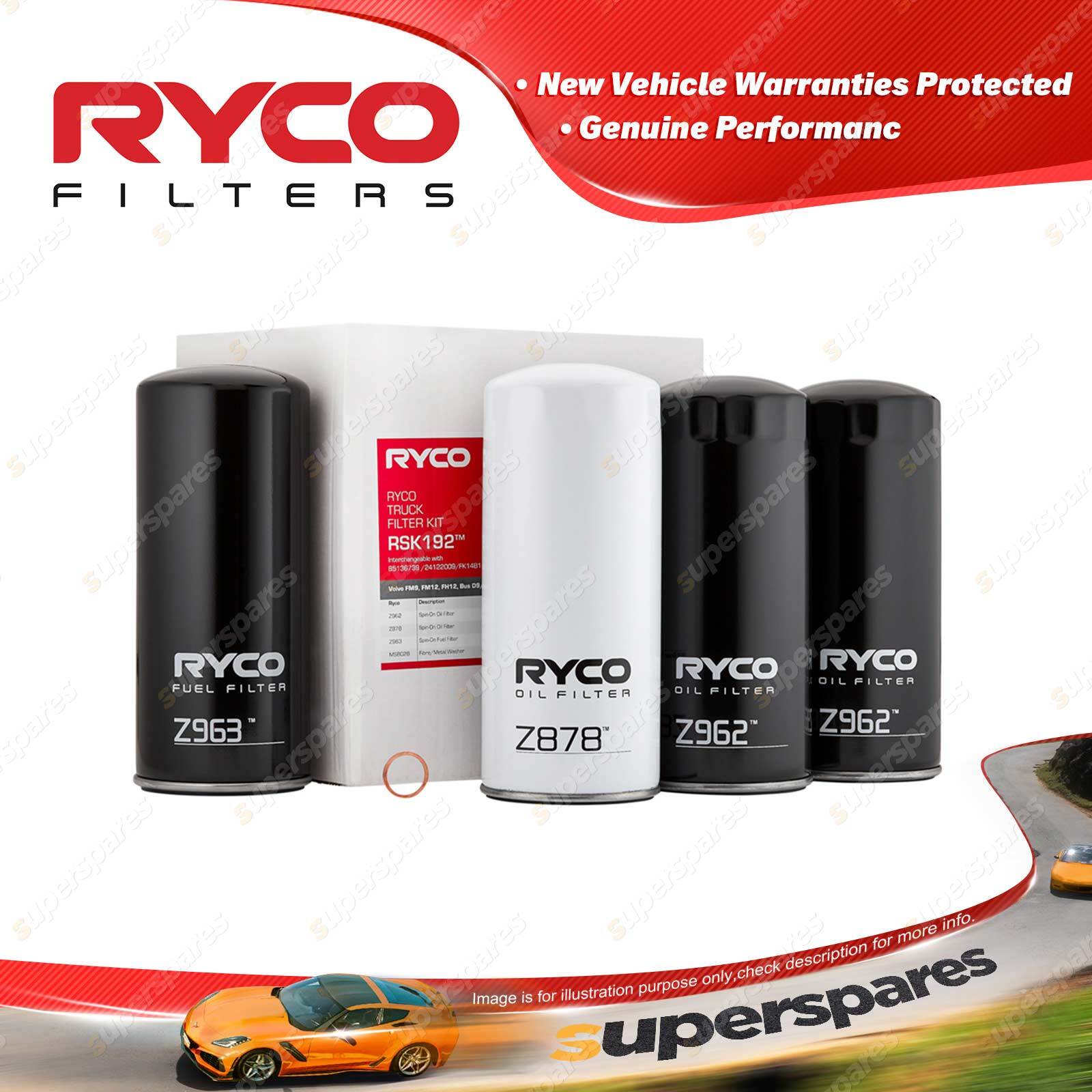 Ryco Oil Fuel Filter Service Kit for Volvo FM9 FM12 FH12 D9A D12D Engine