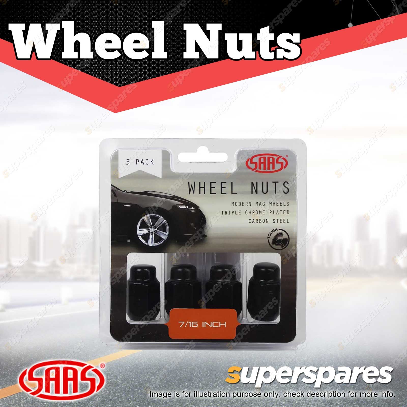 SAAS Wheel Nuts Acorn Taper 7/16 Inch Black Finish 35mm Length - in a ...