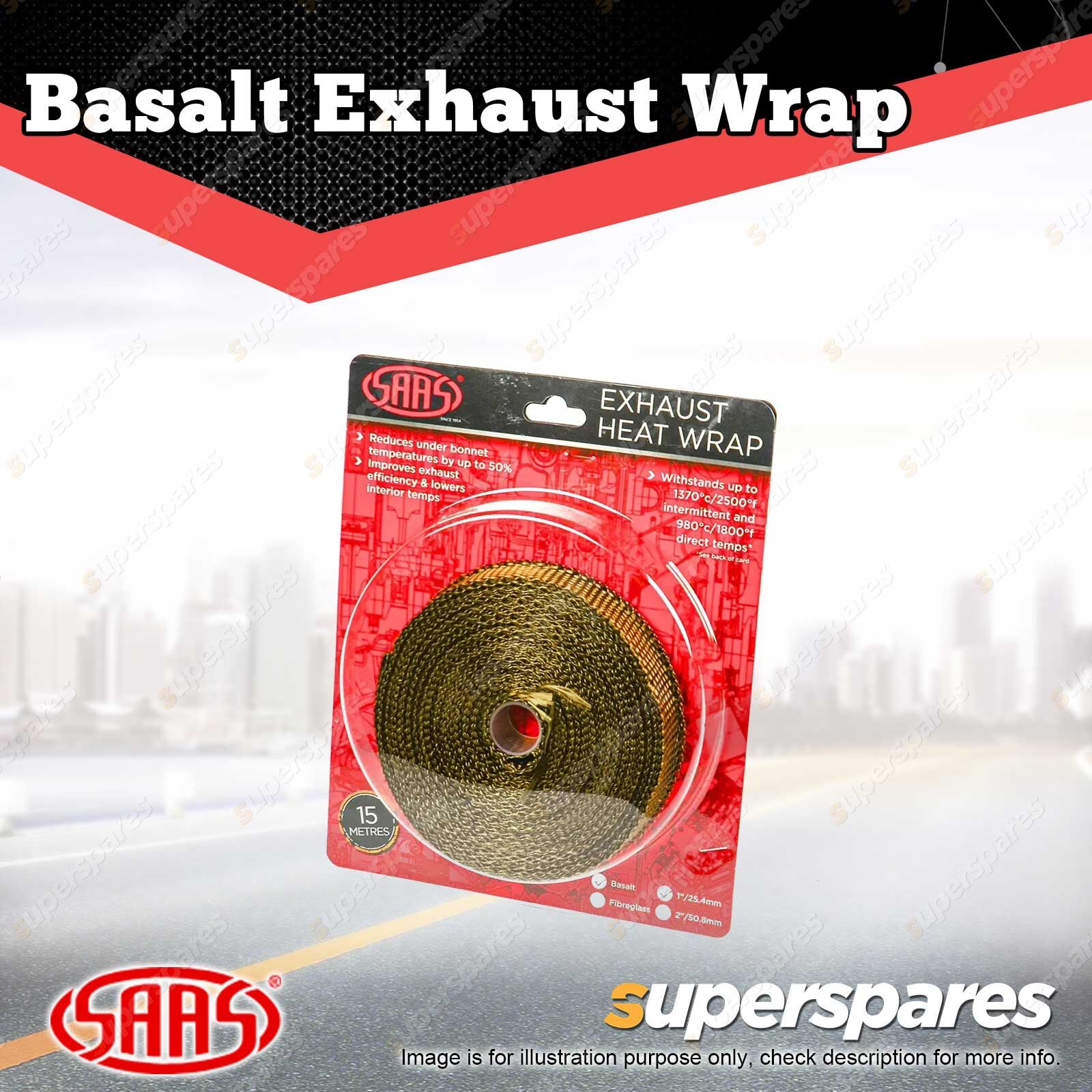 SAAS Exhaust Wrap Basalt Titan 25mm 1 Inch x 15m for Vehicle's Exhaust ...