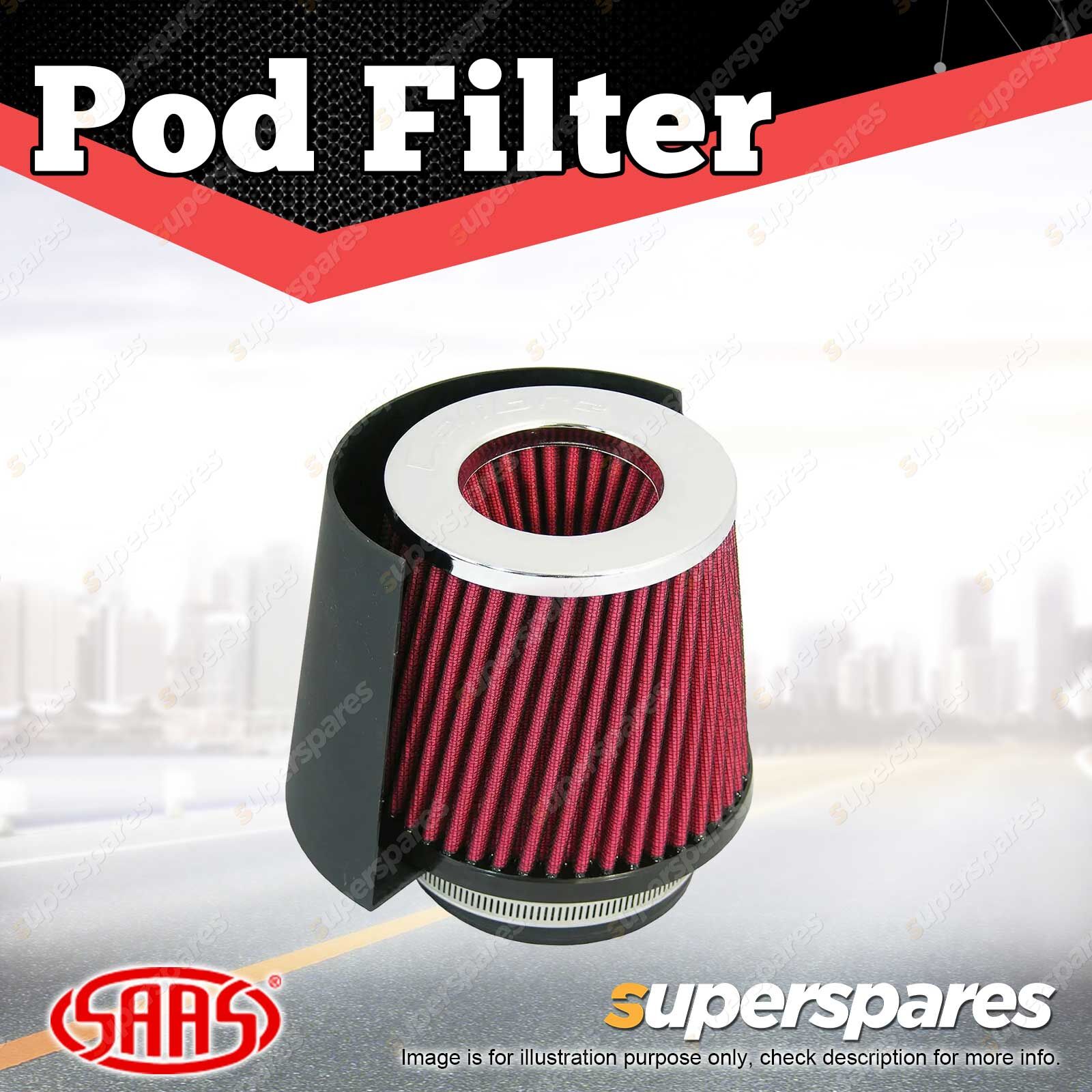 SAAS Pod Filter Heat Shield Black 76mm Neck Collar Universal Fitment