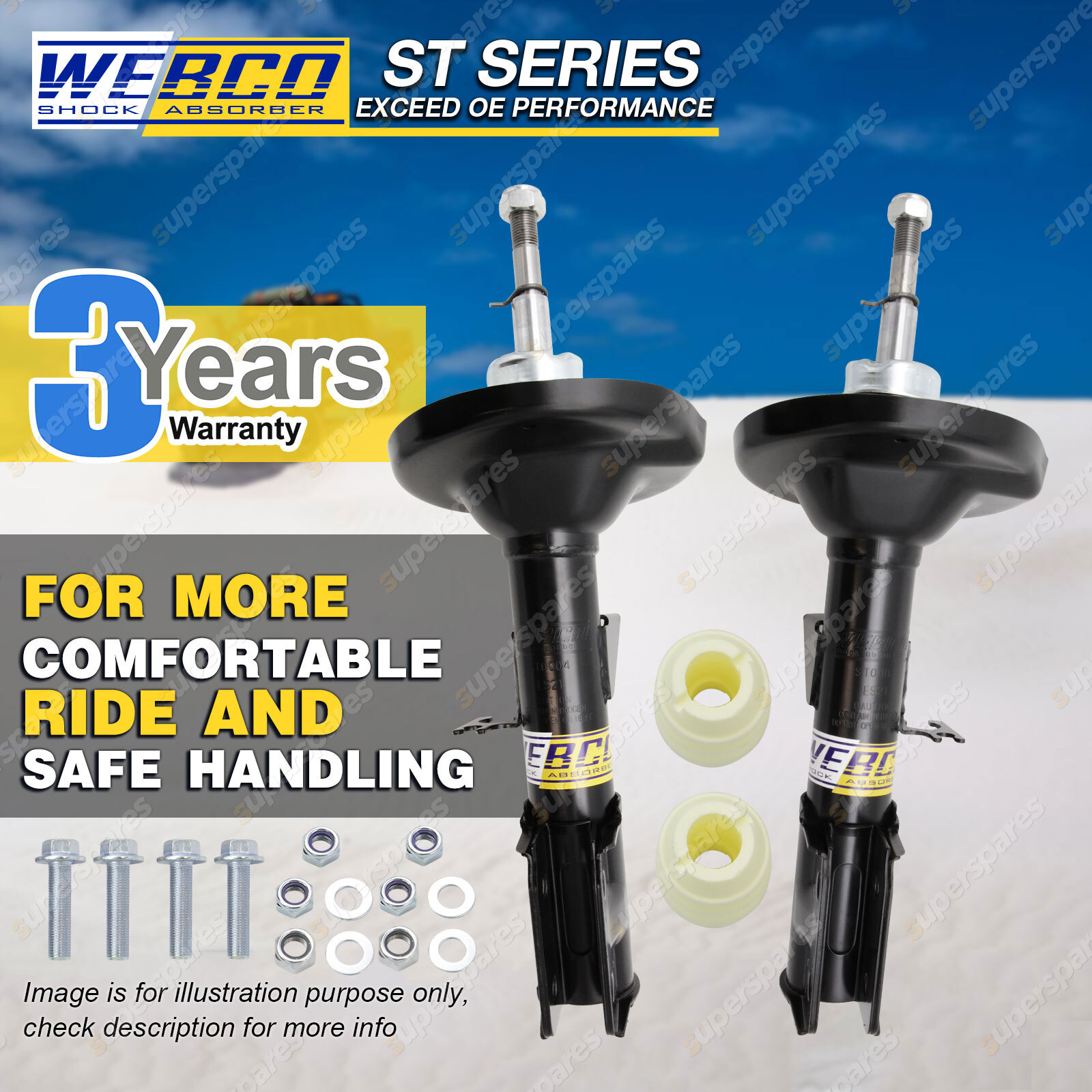 Front Webco Strut Shocks for COMMODORE SEDAN VY Caprice Statesman VR VS ...