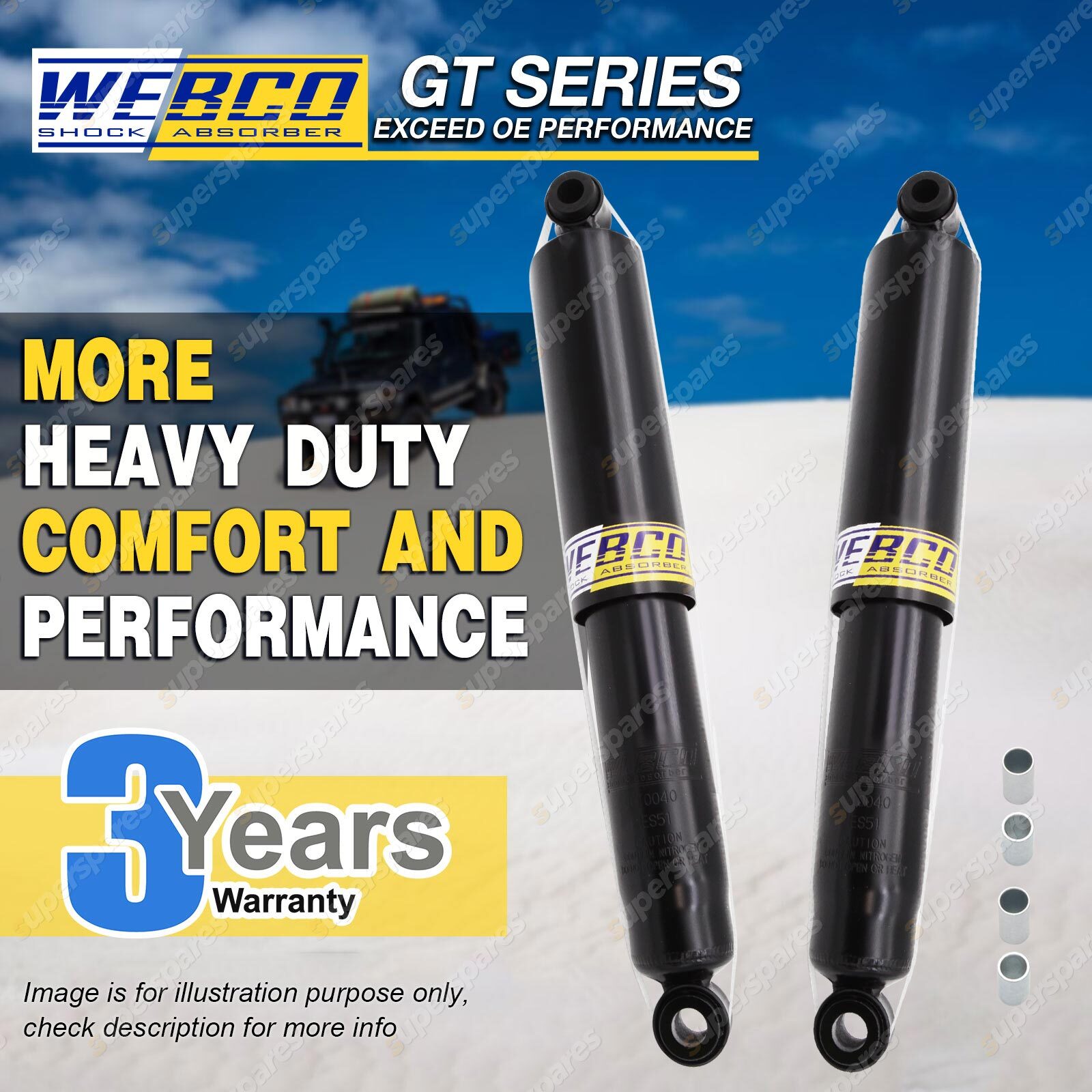 Rear HD Gas Webco Pro Shock Absorbers for TOYOTA COASTER HB30 20 & 30 ...