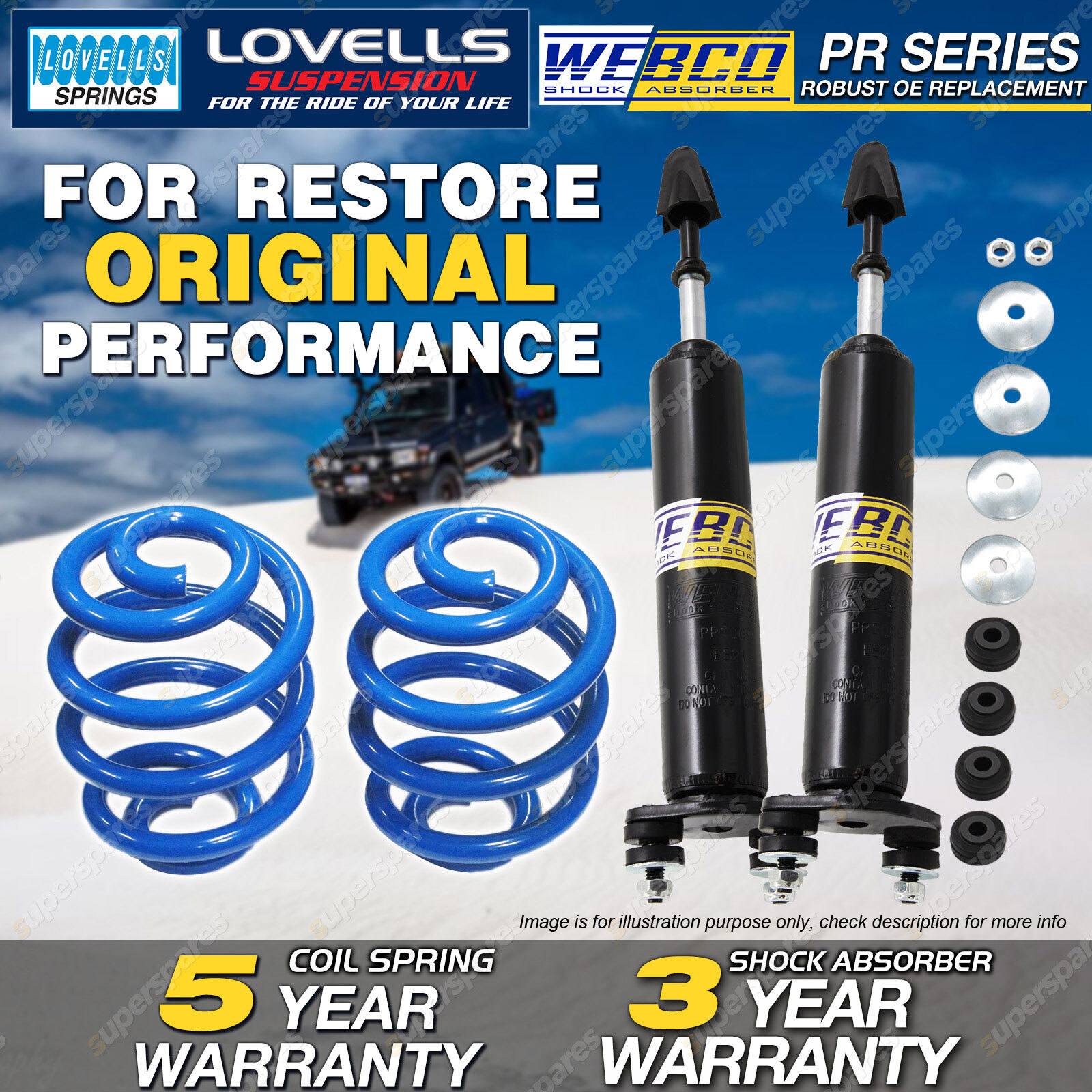 Front Webco Shock Struts Sport Low Springs for Falcon XA XB XD XE XF XR ...