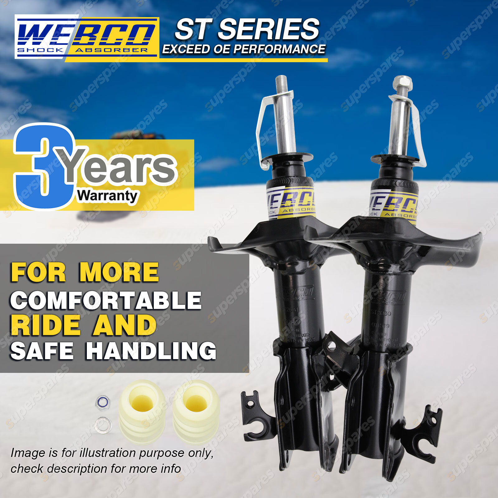 Pair Front Webco Pro Strut Shock Absorbers for MAZDA 323 BG BJ 98-03