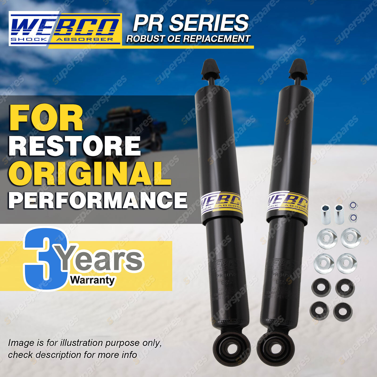 Front Webco Pro Shock Absorbers for MITSUBISHI TRITON MK 4WD Ute incl ...