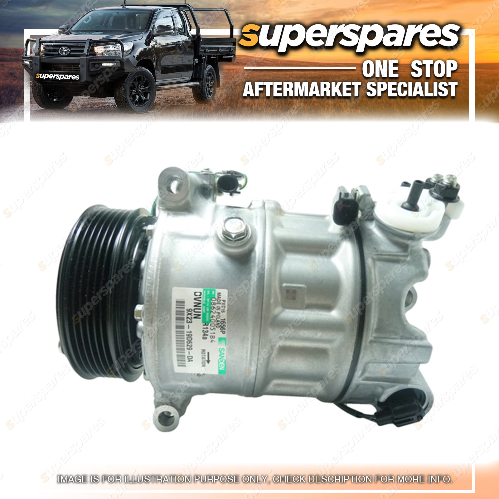 A/C Compressor for Jaguar XF X250 Model-Pxc16-1656 Pulley Diameter 113MM 6PK - Superspares