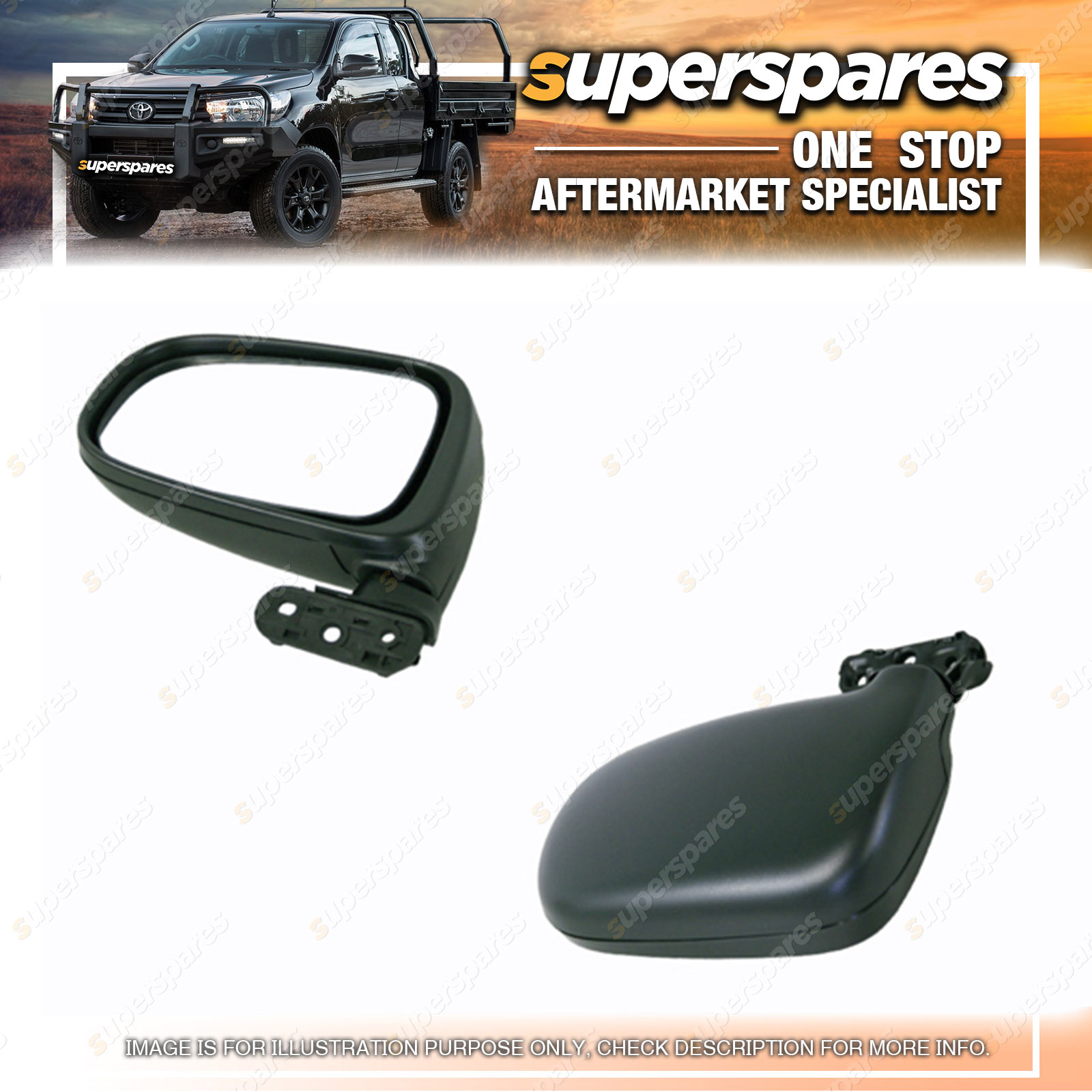 Superspares Left Manual Door Mirror for Toyota Tarago TCR10 09/1990-06/2000