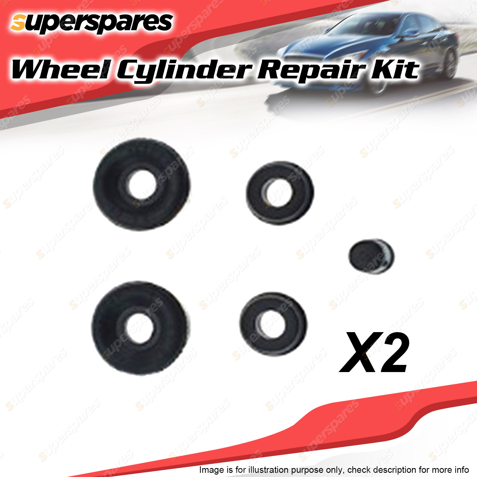 2 x Rear Wheel Cylinder Repair Kit for Hyundai Lantra GL GLS SE J1 J2 ...
