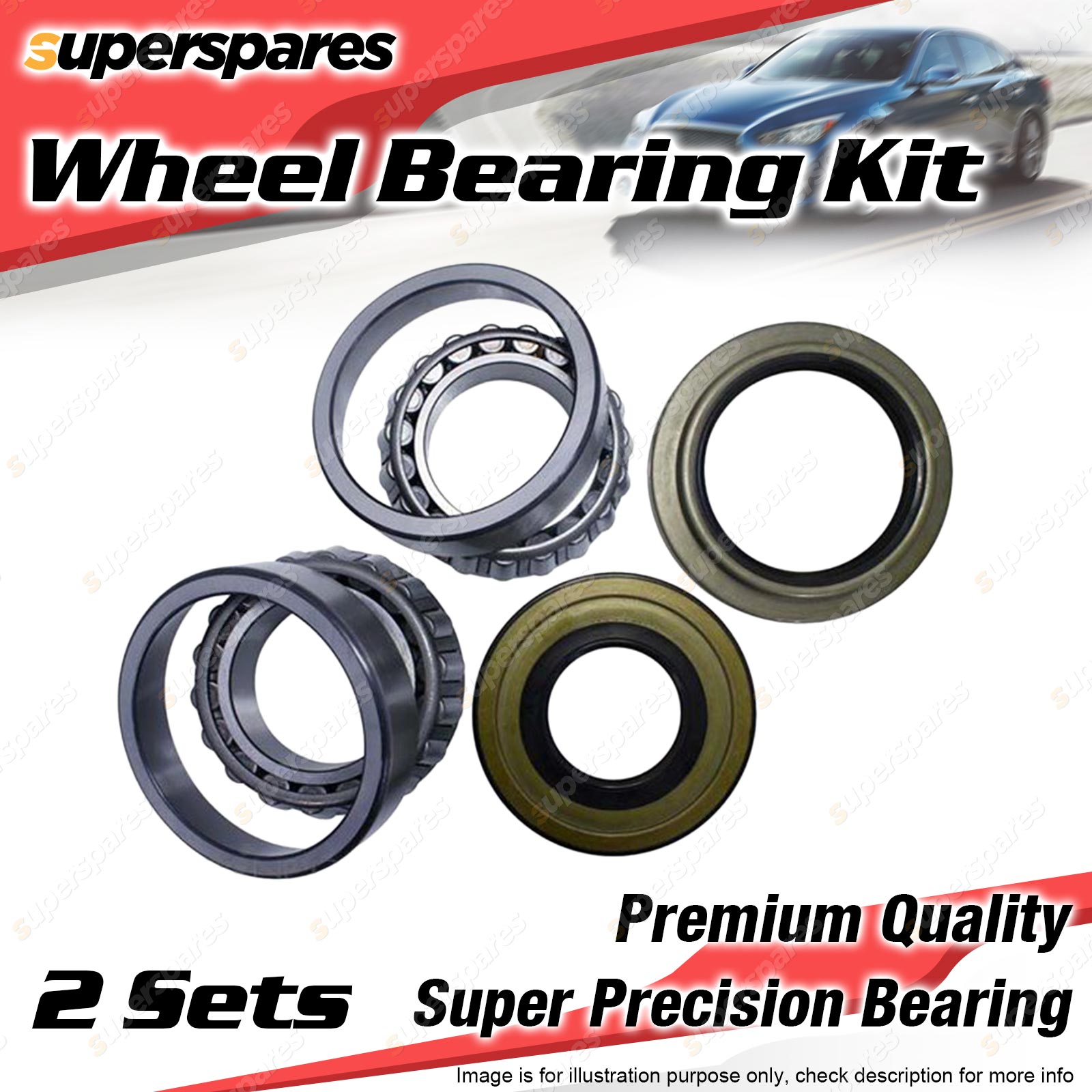 2x Rear Wheel Bearing Kit for ISUZU FVD950 FVR FVR34 7.8L I6 2003-2004 ...