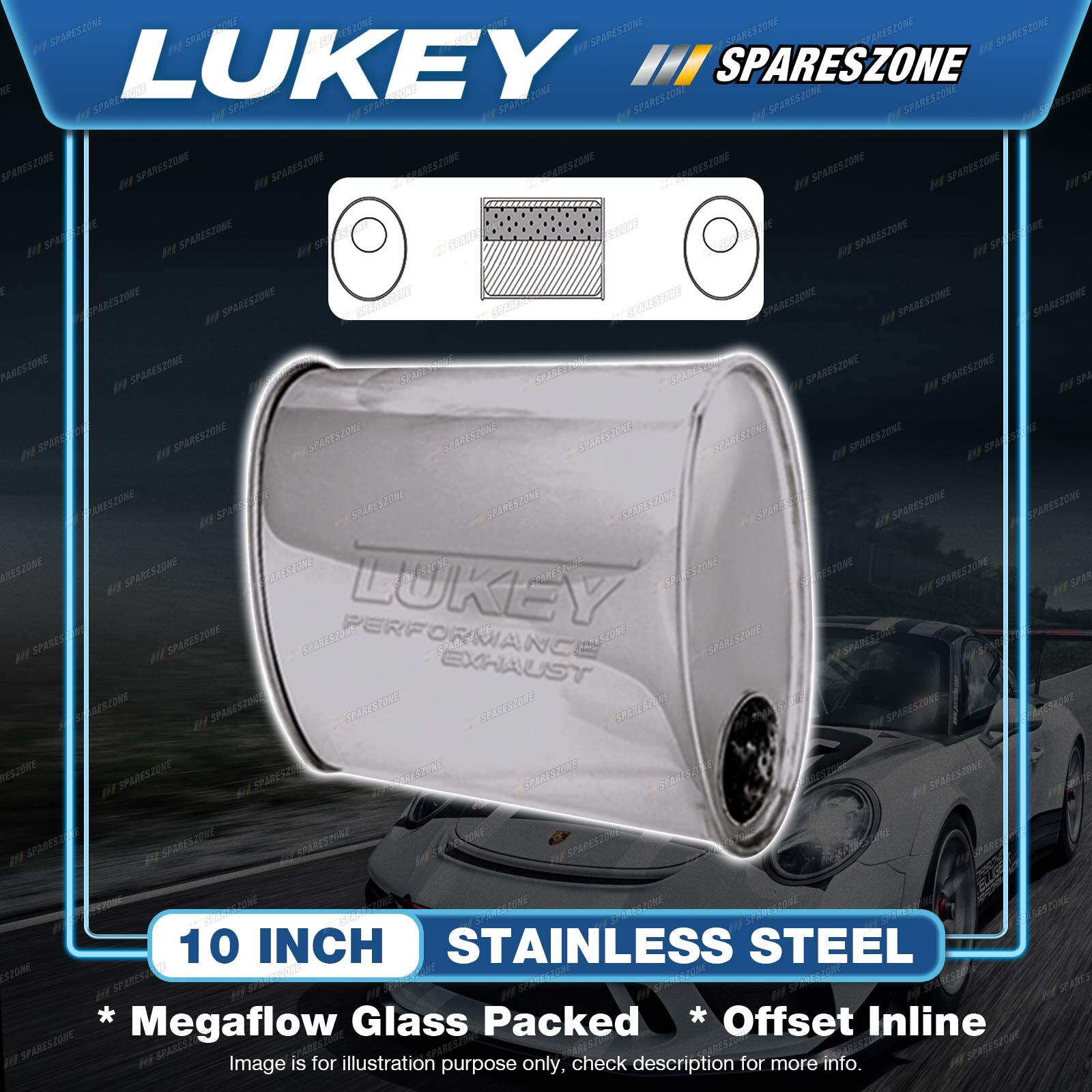 Lukey 8 1/2"x5" Oval 10" O/O SS Muffler 3" Glass Packed Straight Thru ...