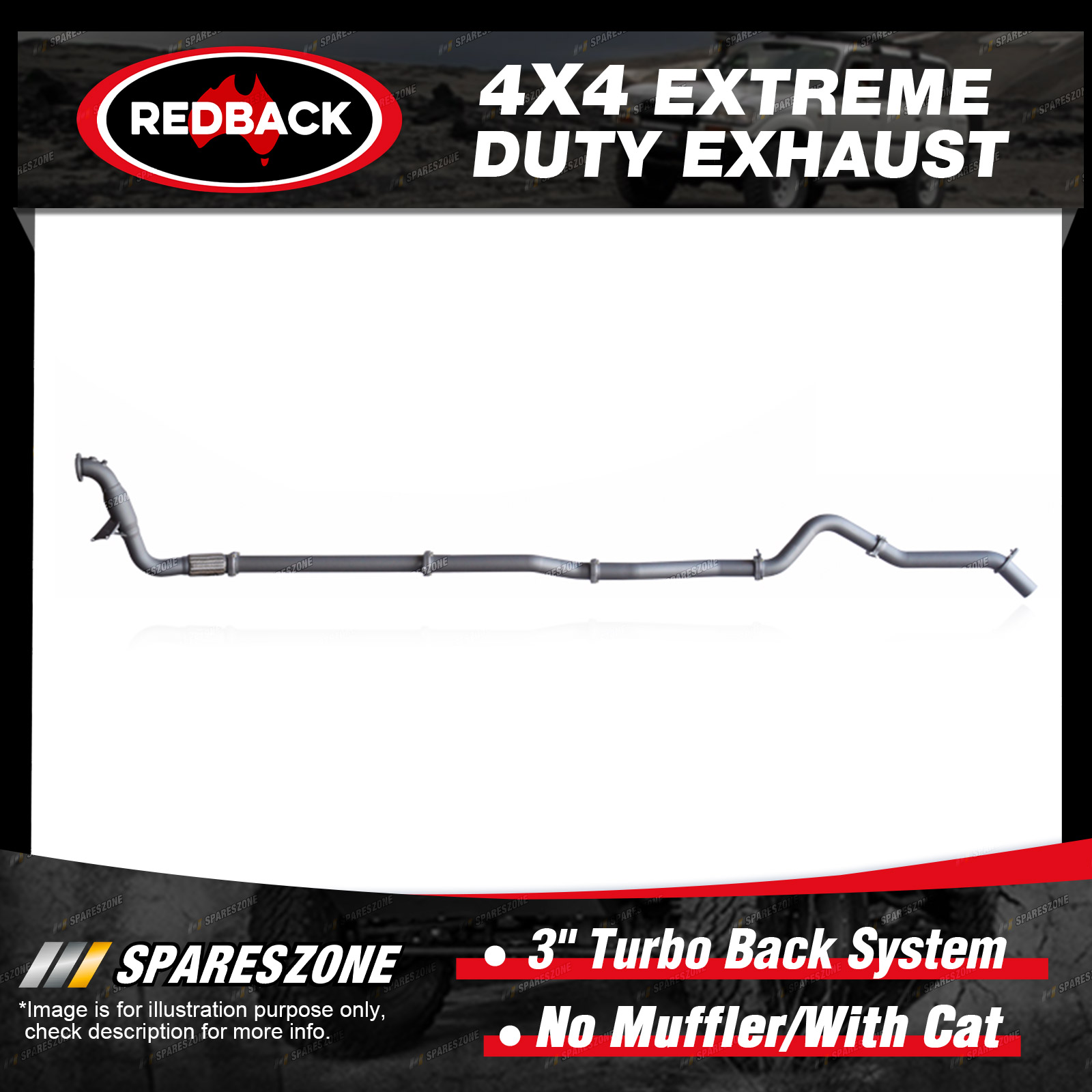 Redback 3" Exhaust No Muffler & cat for Ford Ranger PX P4AT 2.2L 01/11 ...