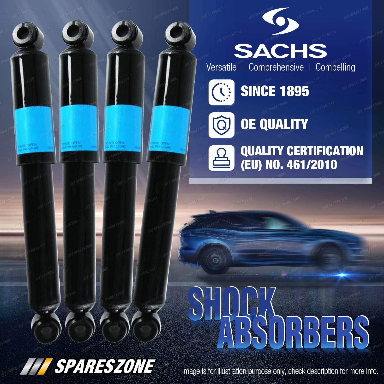 Front + Rear Sachs Shock Absorbers for Volkswagen T2 Transporter Kombi ...