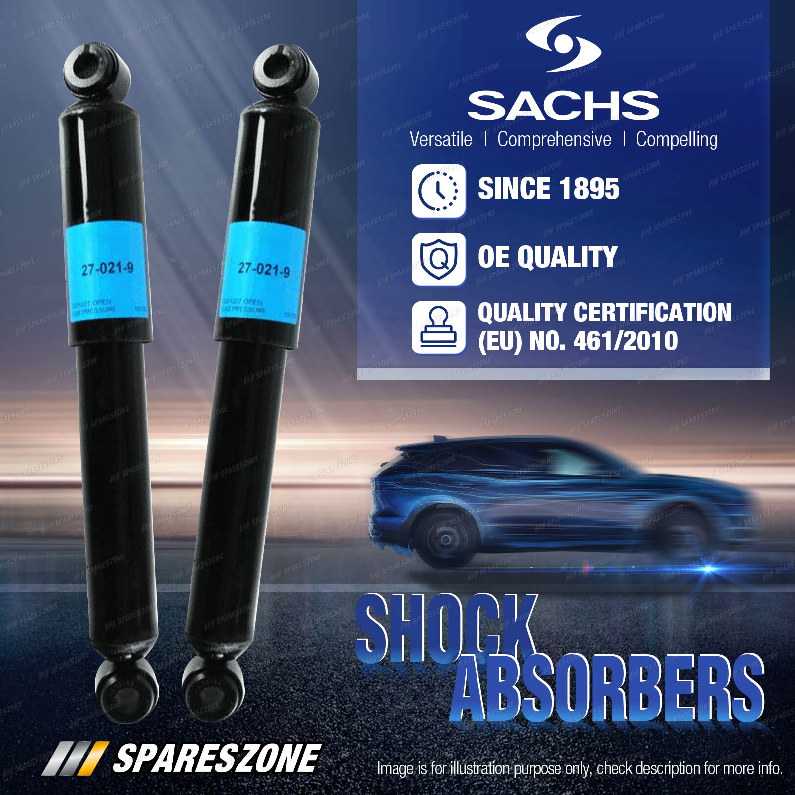 Heavy Duty Rear Sachs Shock Absorbers for Volkswagen Multivan T5 T6 ...