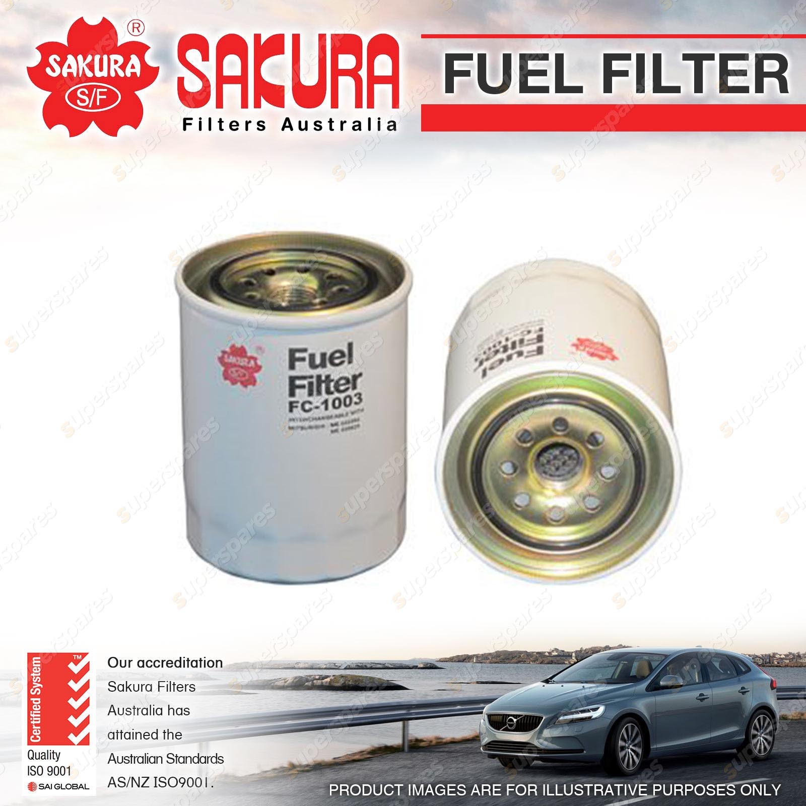 Sakura Fuel Filter for MITSUBISHI FUSO Canter FE83P FE84P FE85P FG649 FH100