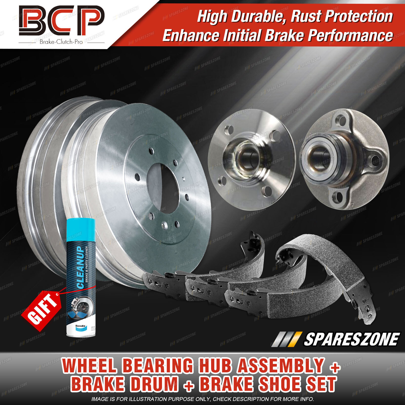 Rear Wheel Bearing Hub Ass + Brake Drum Shoe Kit for Nissan Pintara U12 ...