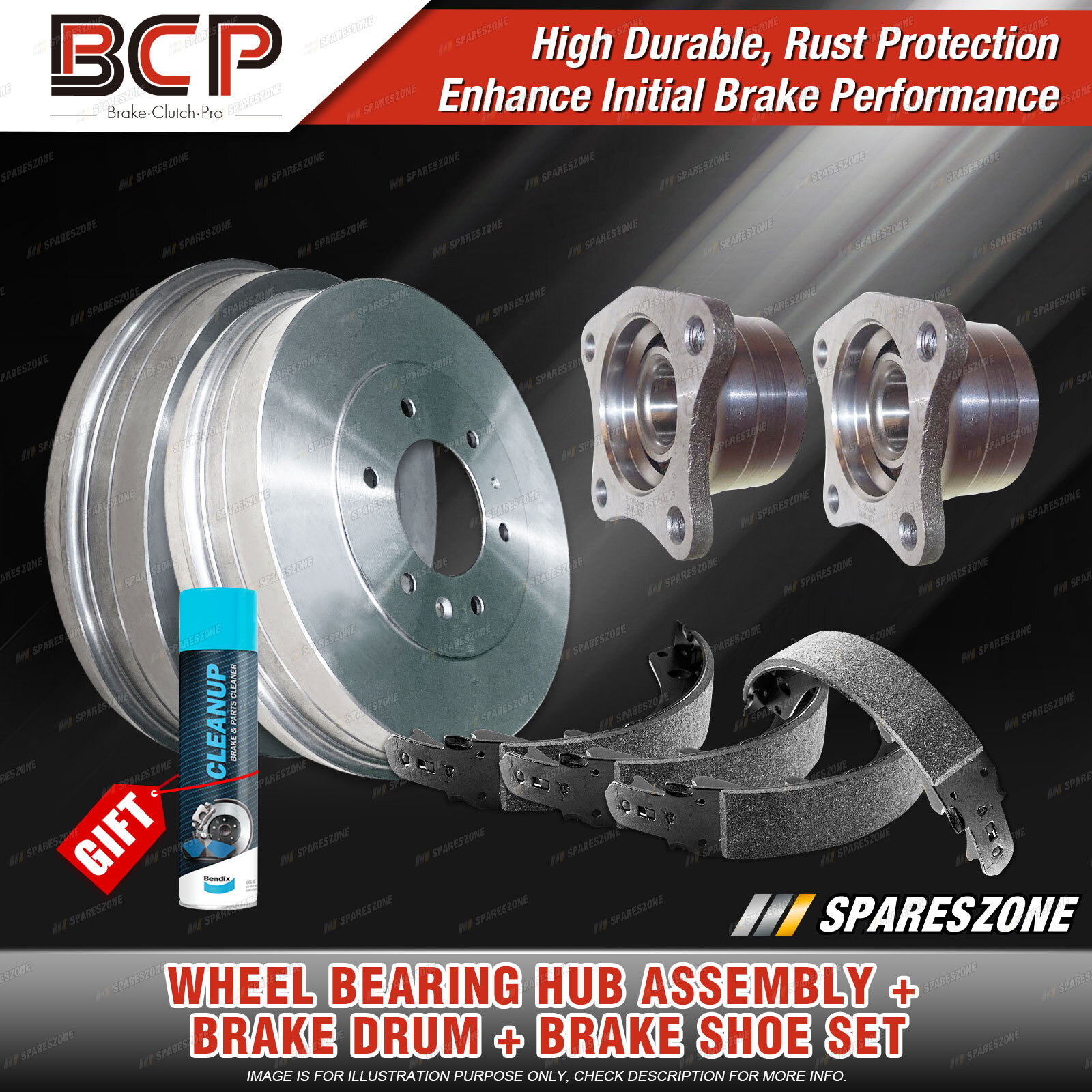 Rear Wheel Bearing Hub Ass Drum Shoe Kit for Toyota RAV4 SXA10 SXA11 W ...