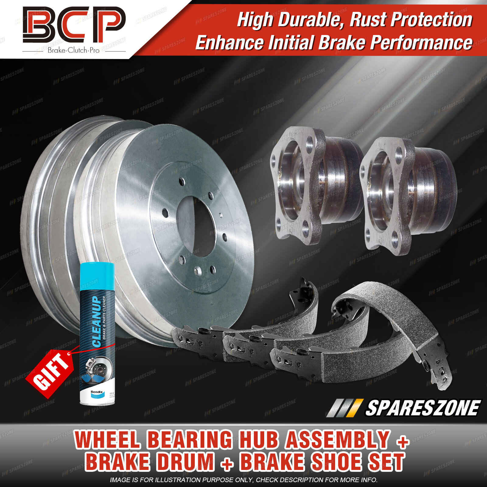 Rear Wheel Bearing Hub Ass + Brake Drum Shoe Kit for Toyota Camry SV20 ...